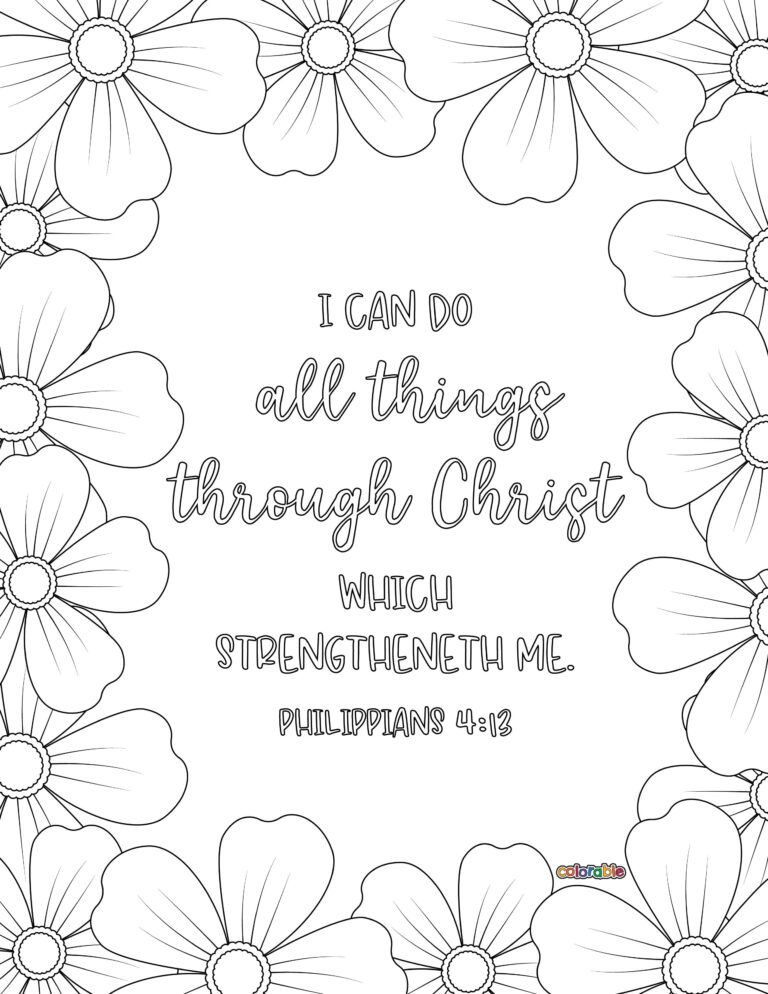 Philippians 4:13 Coloring Pages - 12 Free Pages | Colorable