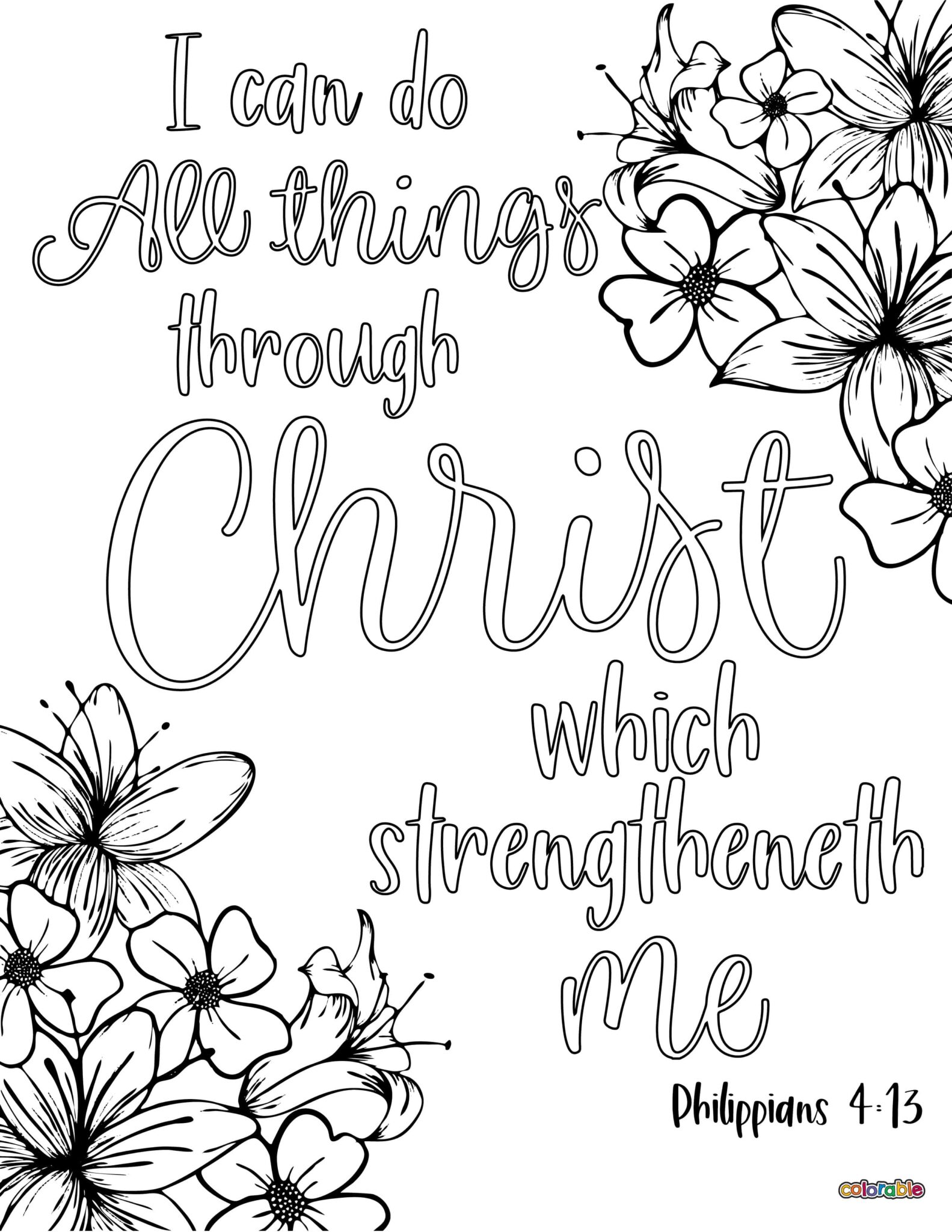 Philippians 4:13 Coloring Pages - 12 Free Pages | Colorable