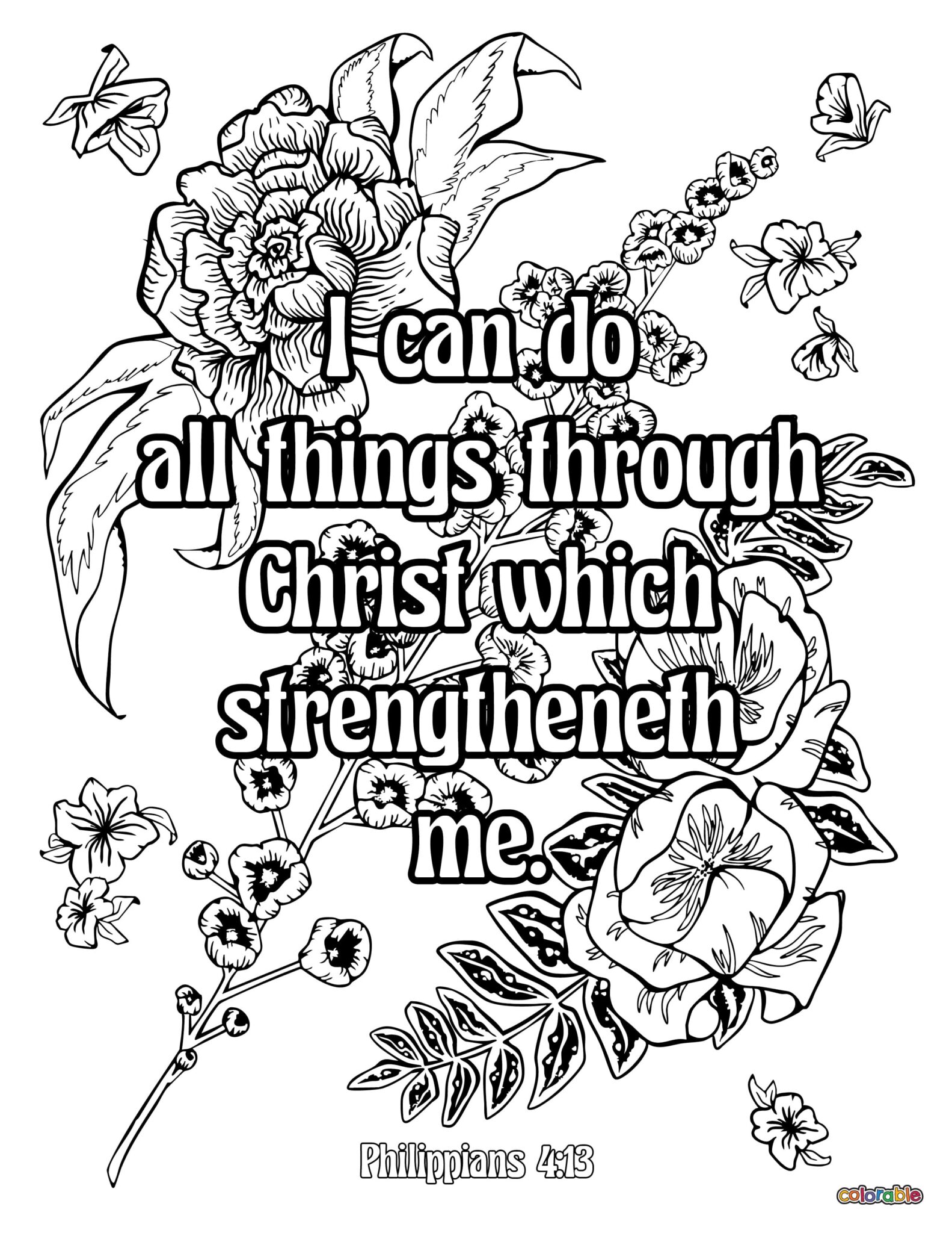 Philippians 4:13 Coloring Pages - 12 Free Pages | Colorable