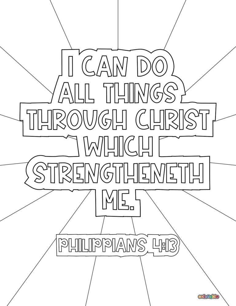Philippians 4:13 Coloring Pages - 12 Free Pages | Colorable