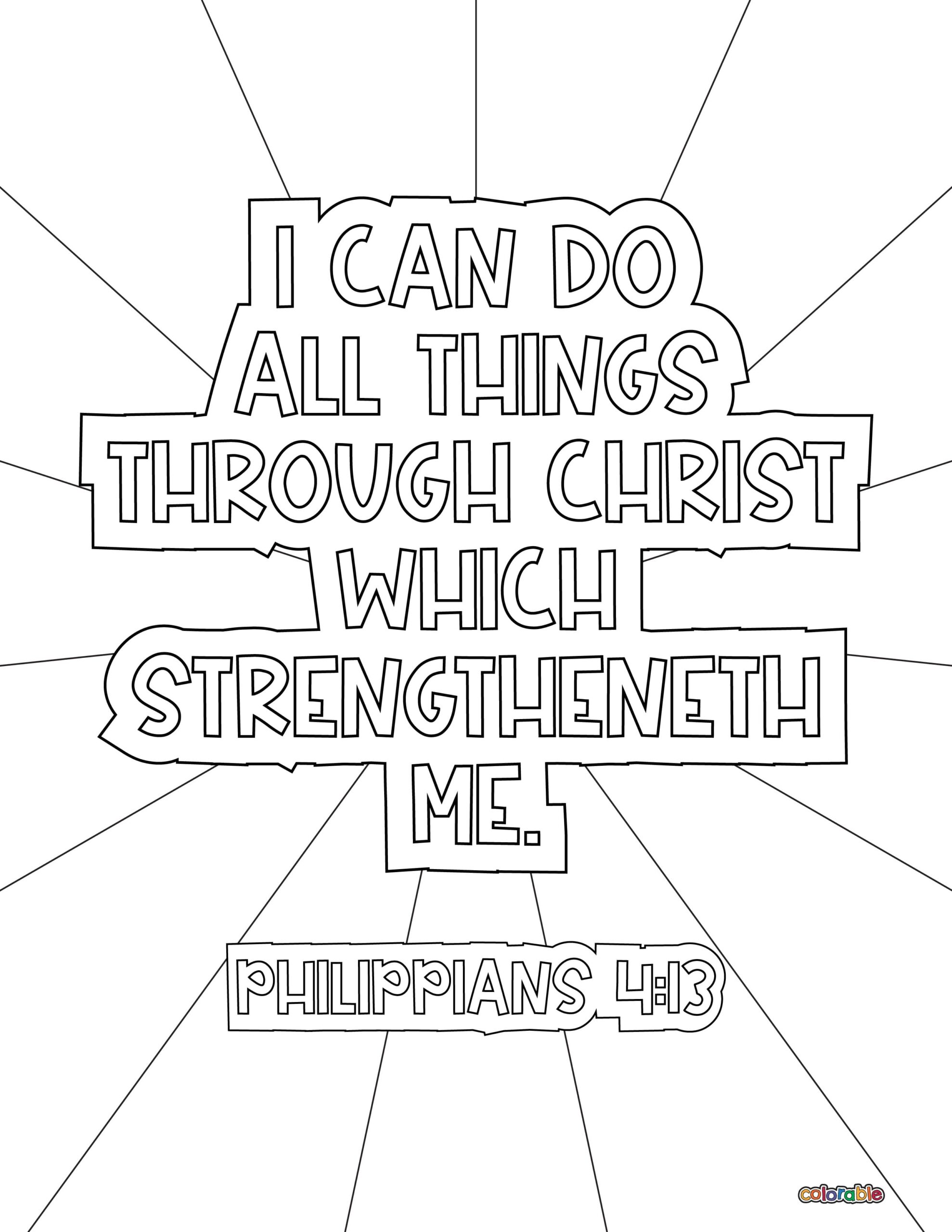 Philippians 4:13 Coloring Pages - 12 Free Pages | Colorable