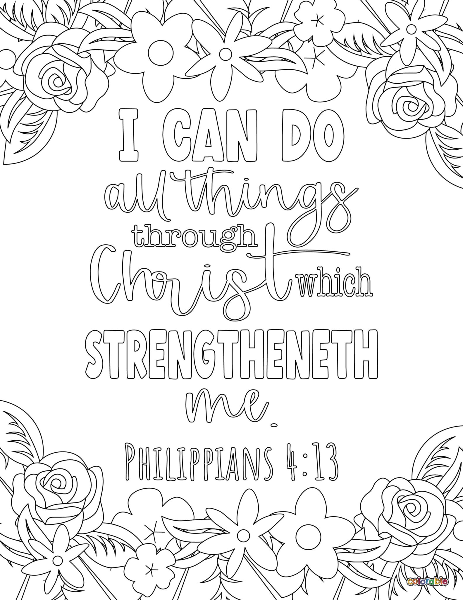 Philippians 4:13 Coloring Pages - 12 Free Pages | Colorable
