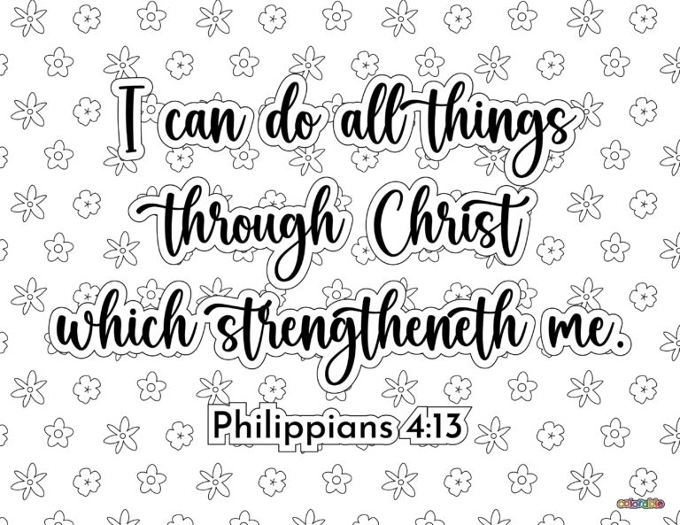 Philippians 4:13 Coloring Pages - 12 Free Pages | Colorable