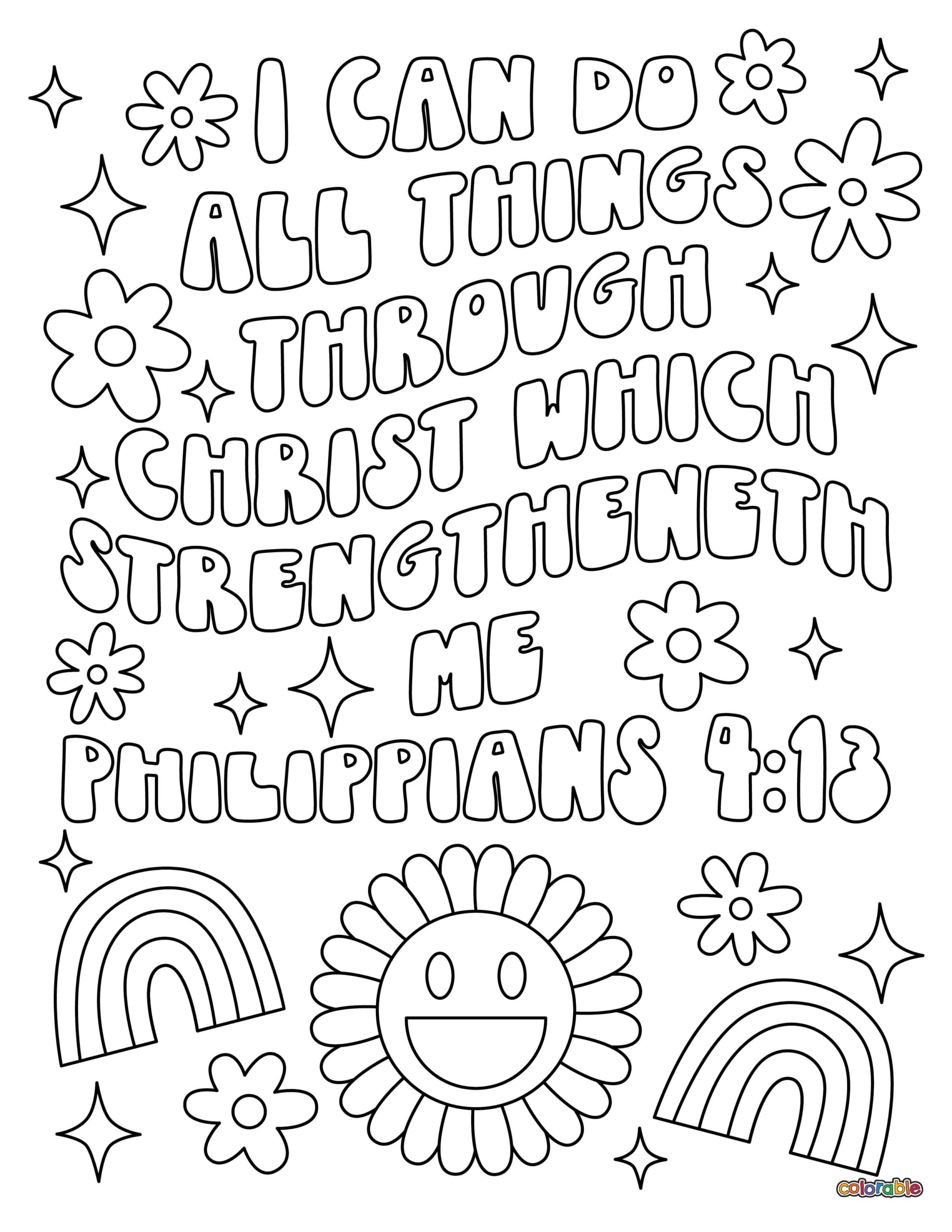 Philippians 4:13 Coloring Pages - 12 Free Pages | Colorable
