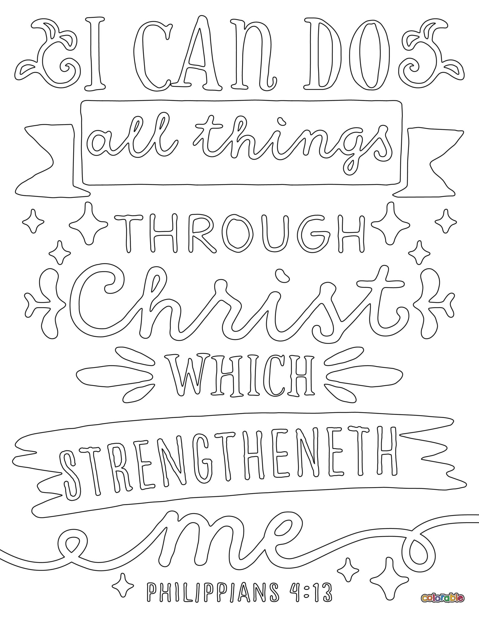 Philippians 4:13 Coloring Pages - 12 Free Pages | Colorable