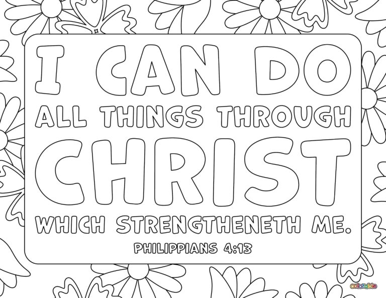 Philippians 4:13 Coloring Pages - 12 Free Pages | Colorable
