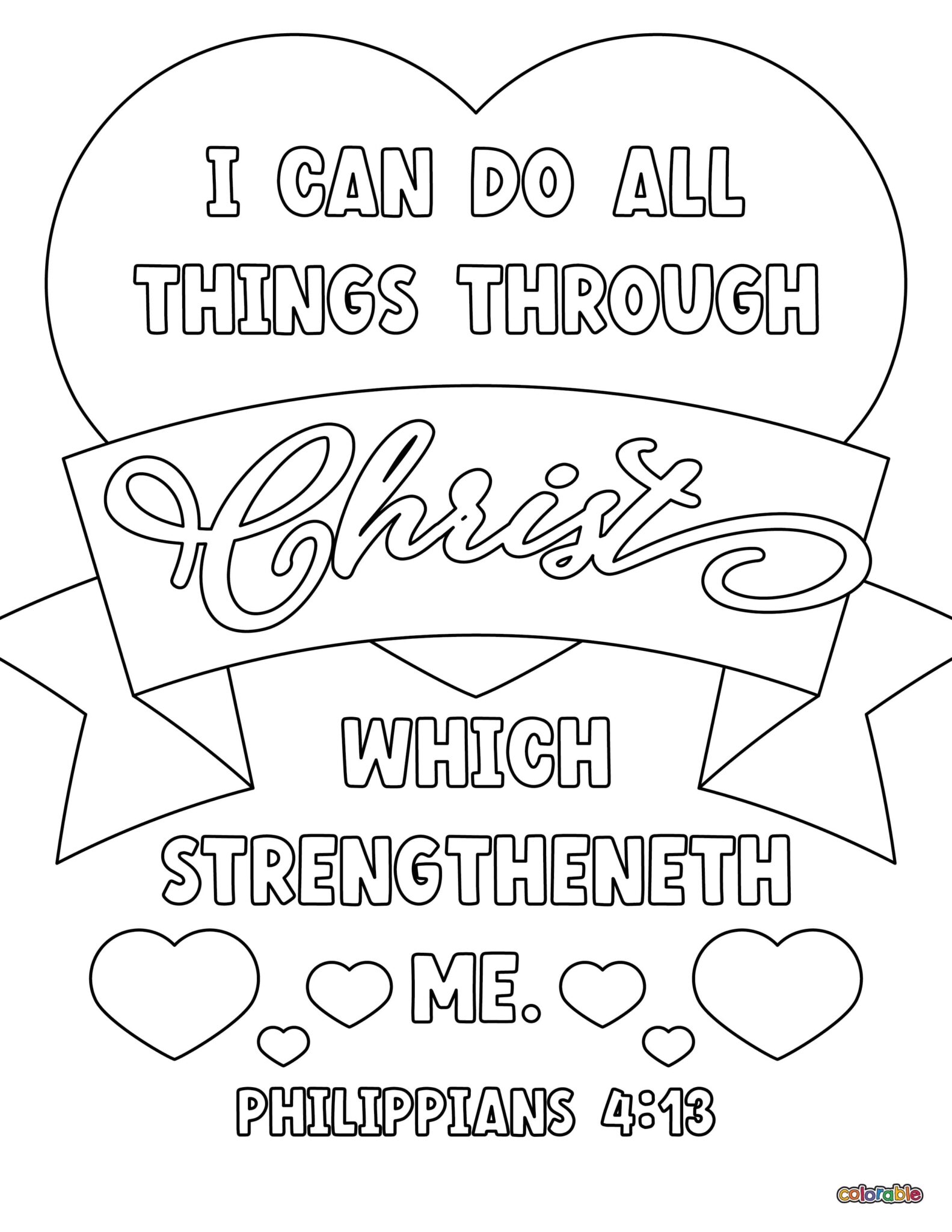 Philippians 4:13 Coloring Pages - 12 Free Pages | Colorable