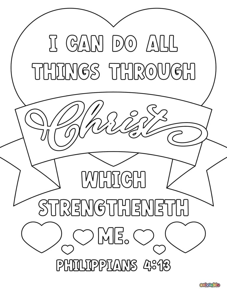 Philippians 4:13 Coloring Pages - 12 Free Pages | Colorable
