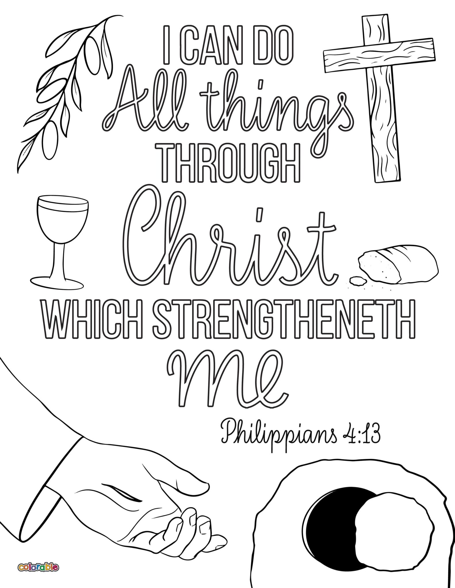 Philippians 4:13 Coloring Pages - 12 Free Pages | Colorable