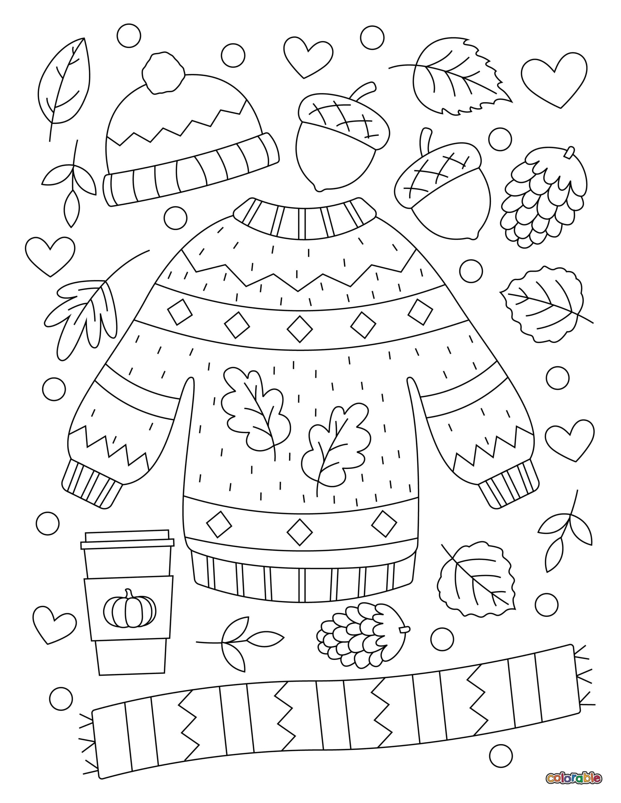 Fall Coloring Pages - 50 Free Pages | Colorable