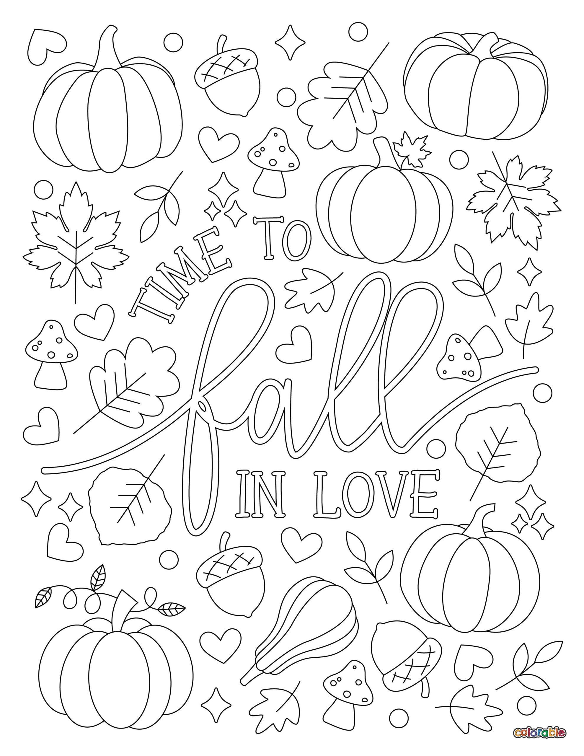Fall Coloring Pages - 50 Free Pages | Colorable