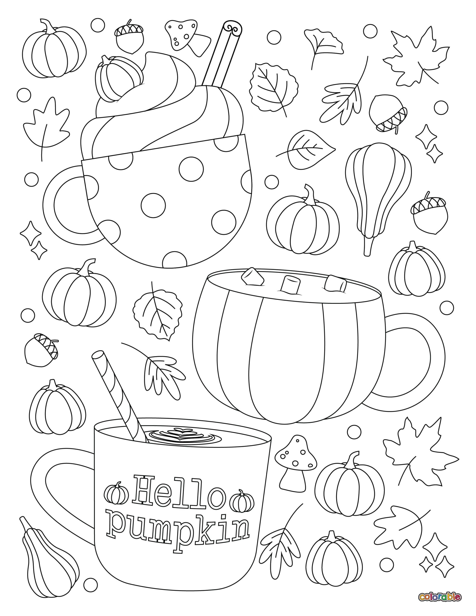 Fall Coloring Pages - 50 Free Pages | Colorable