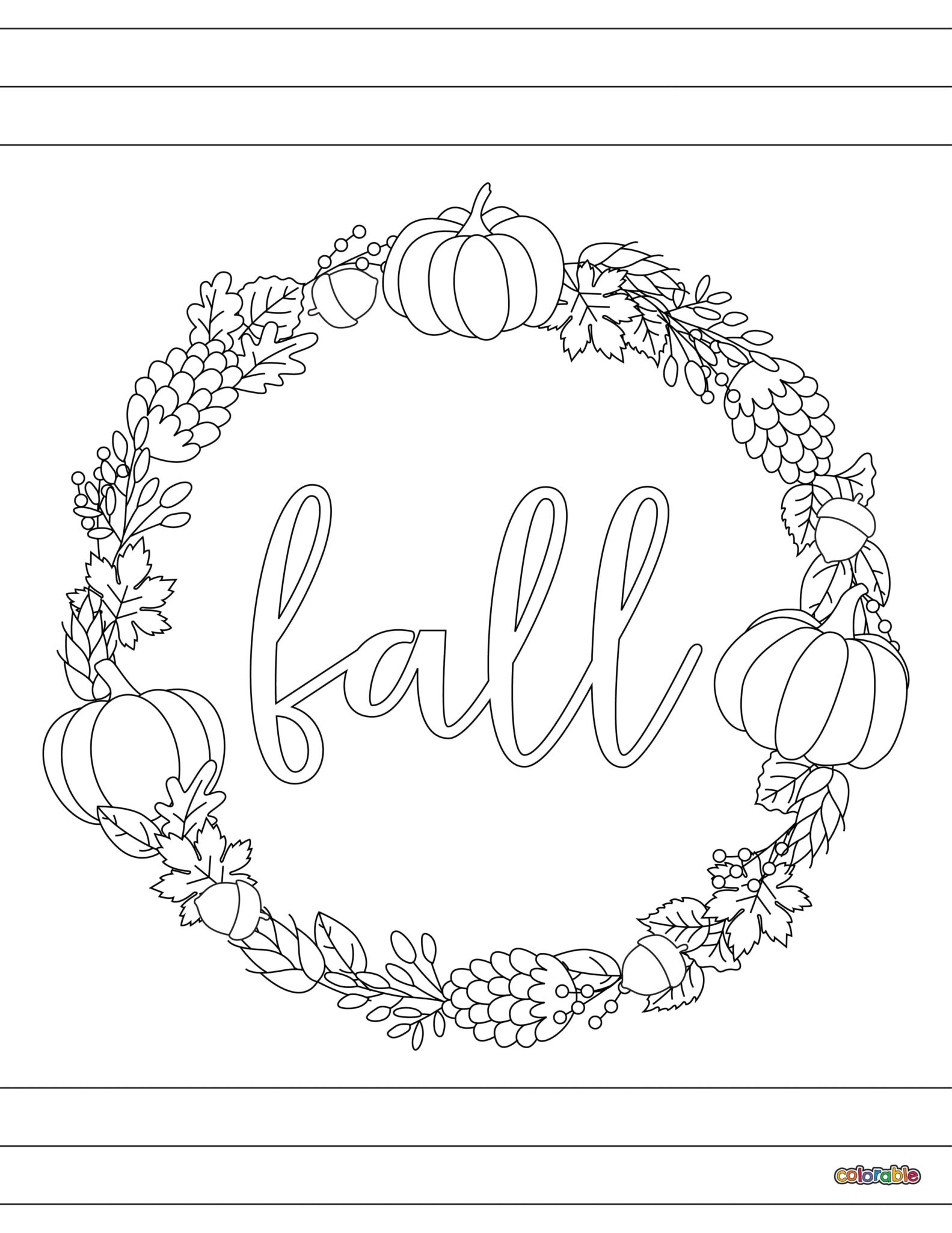 Fall Coloring Pages - 50 Free Pages | Colorable