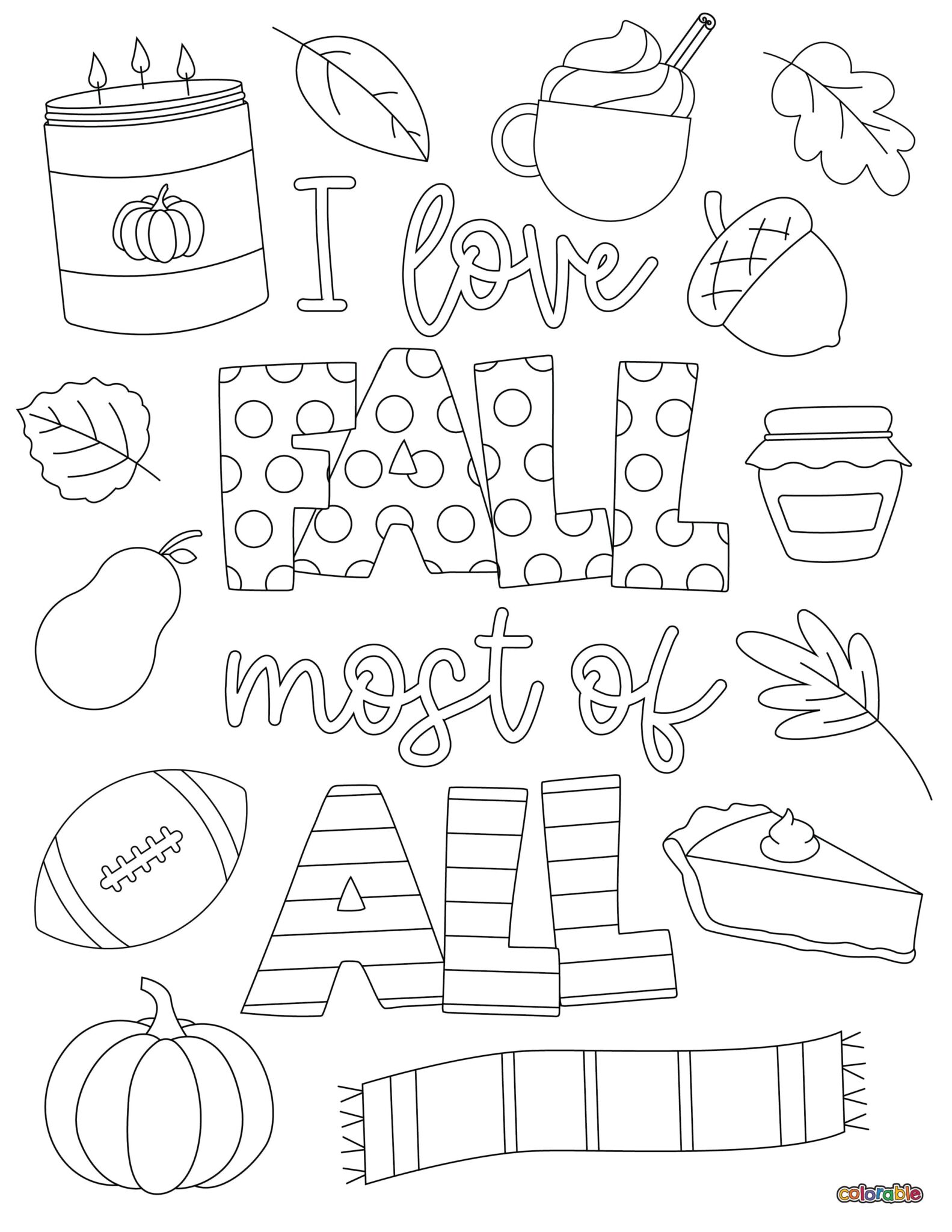 Fall Coloring Pages - 50 Free Pages | Colorable