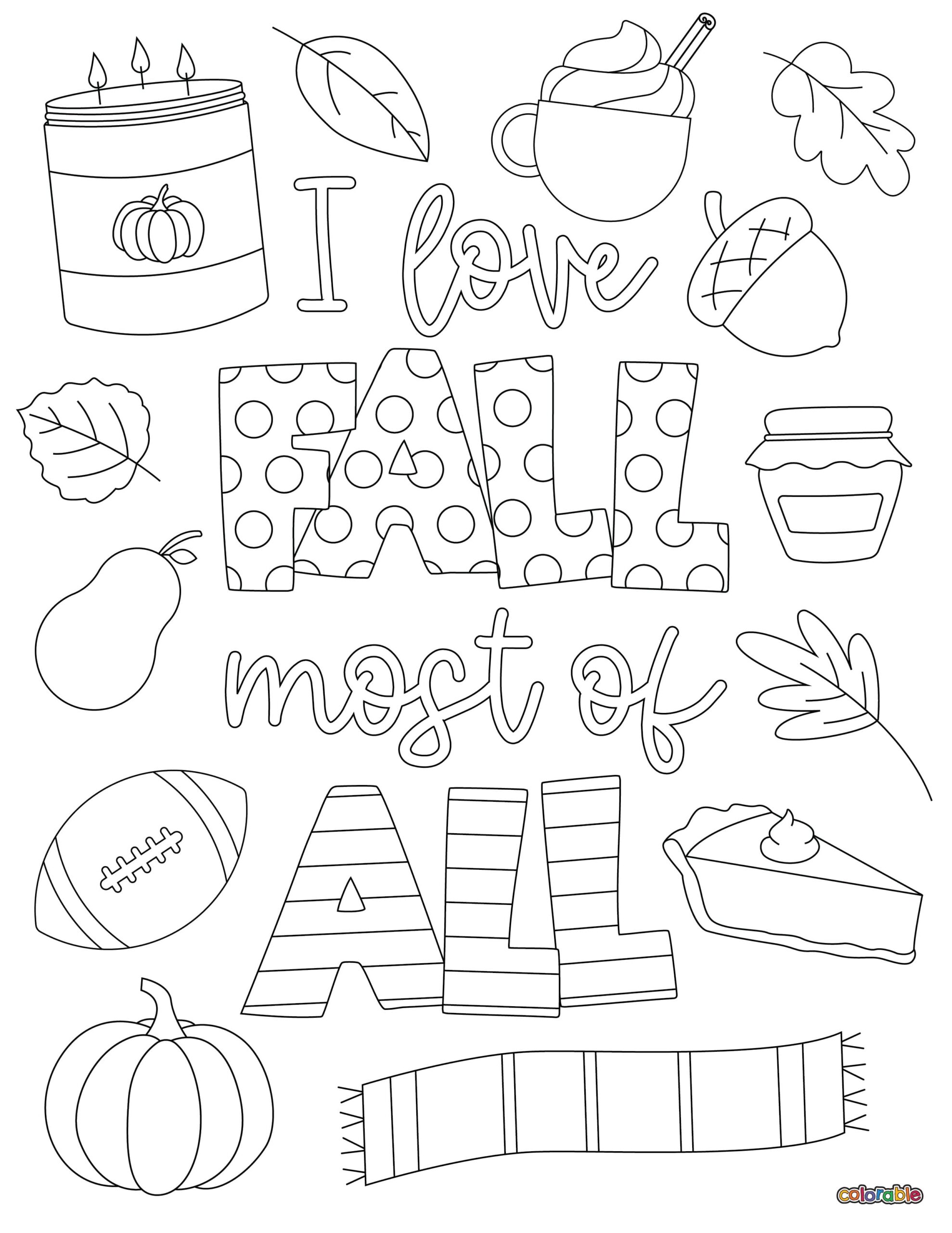 Fall Coloring Pages - 50 Free Pages | Colorable