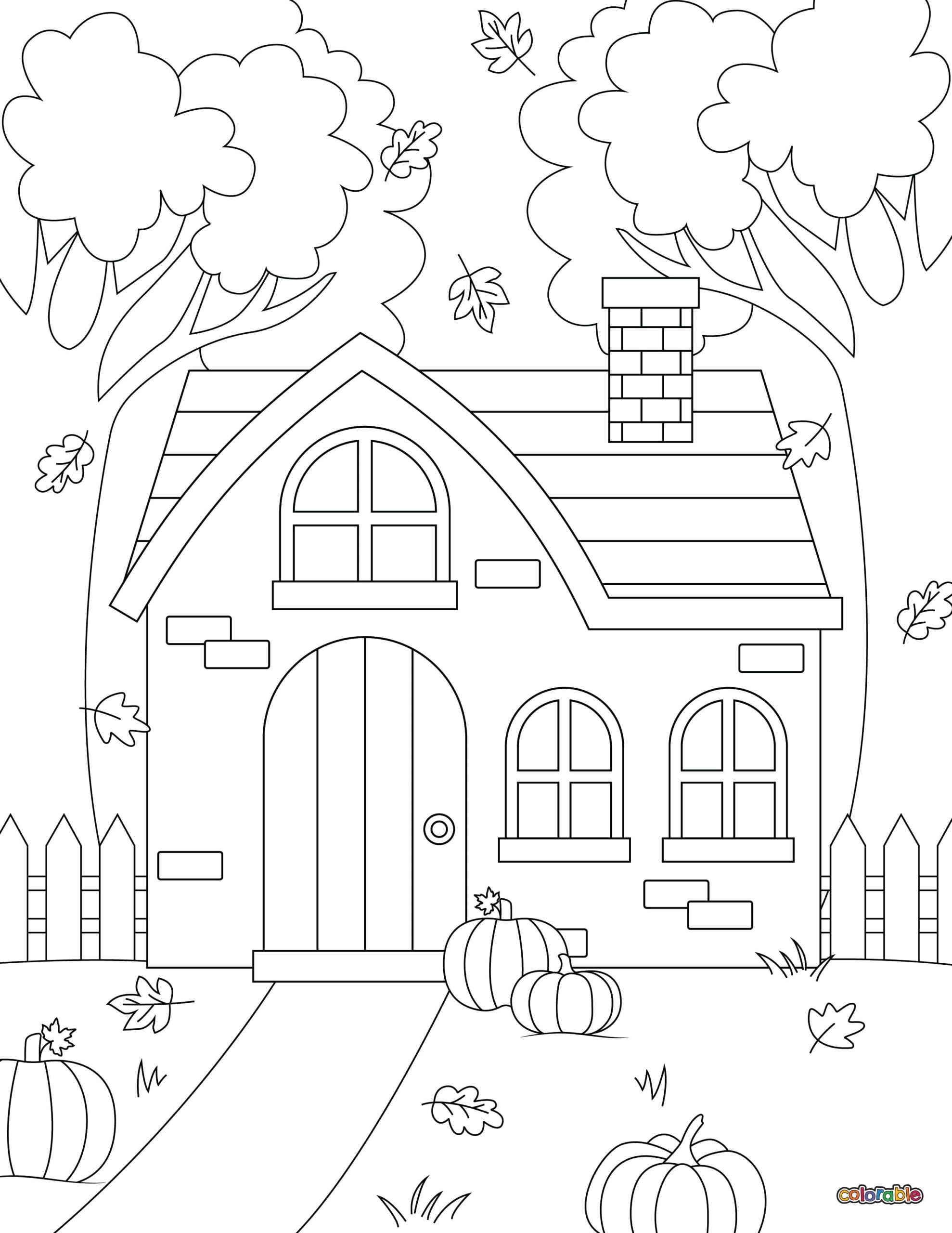Fall Coloring Pages - 50 Free Pages | Colorable