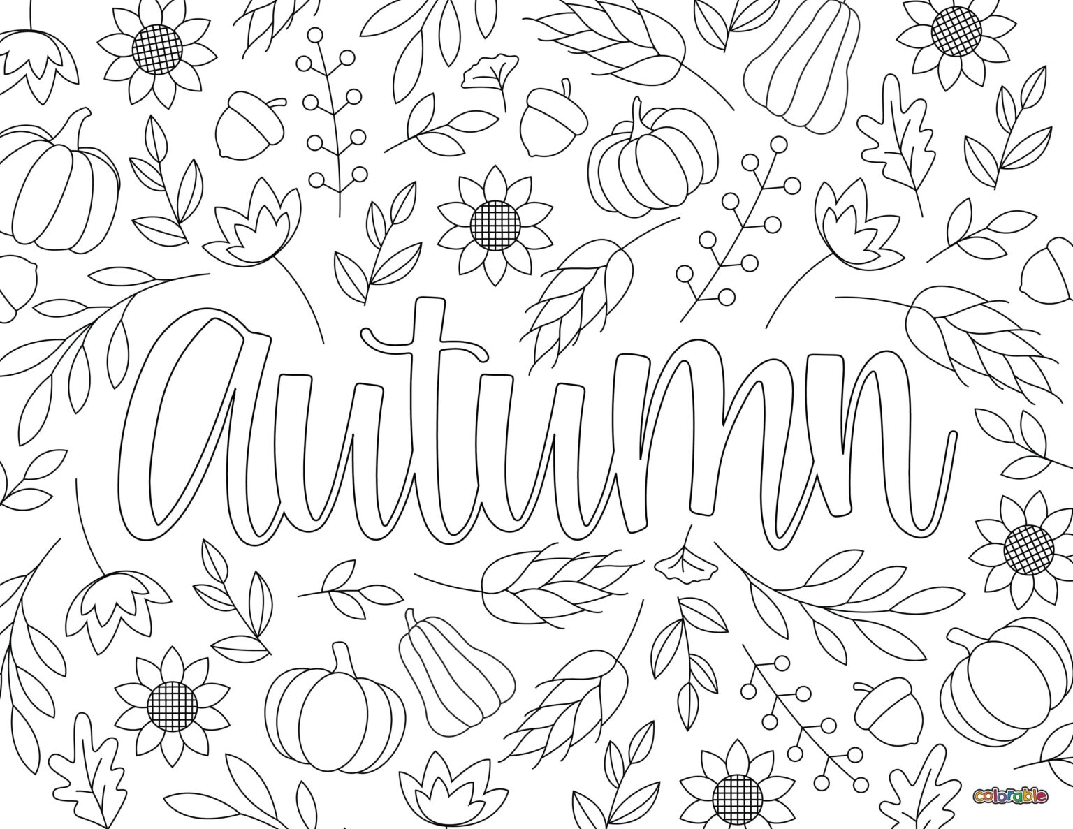 Fall Coloring Pages - 50 Free Pages | Colorable