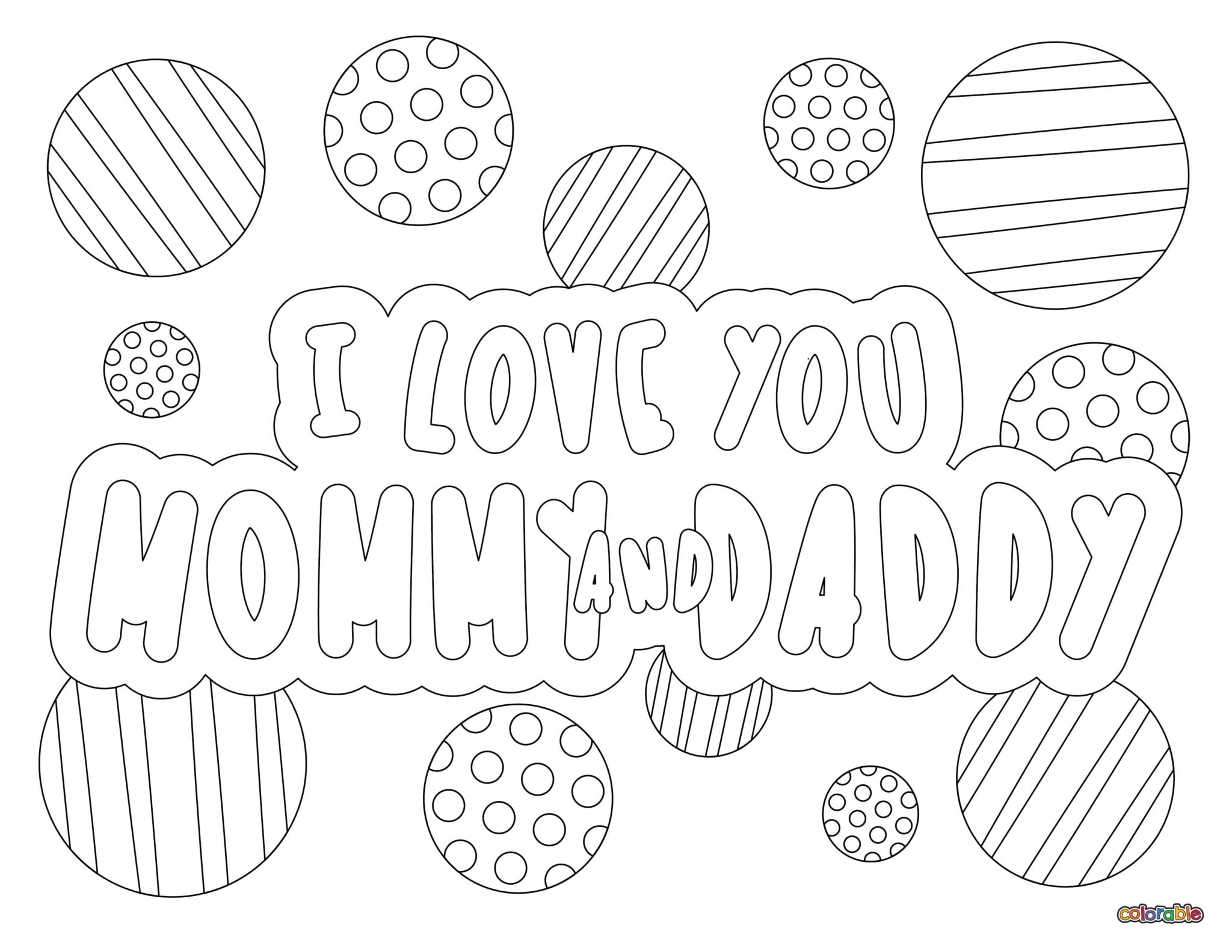I Love You Mom Coloring Pages - 20 Free Pages | Colorable