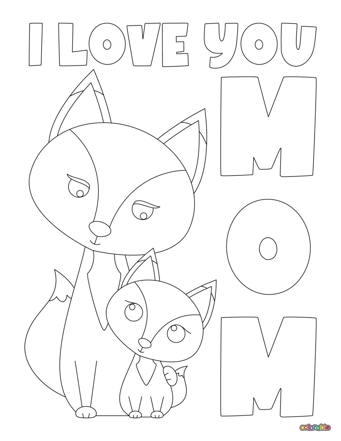 I Love You Mom Coloring Pages - 20 Free Pages | Colorable