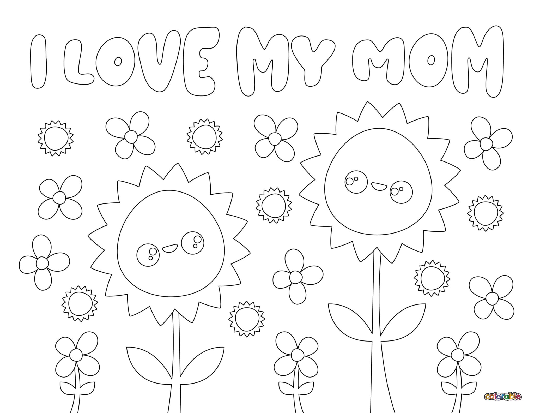 I Love You Mom Coloring Pages - 20 Free Pages | Colorable