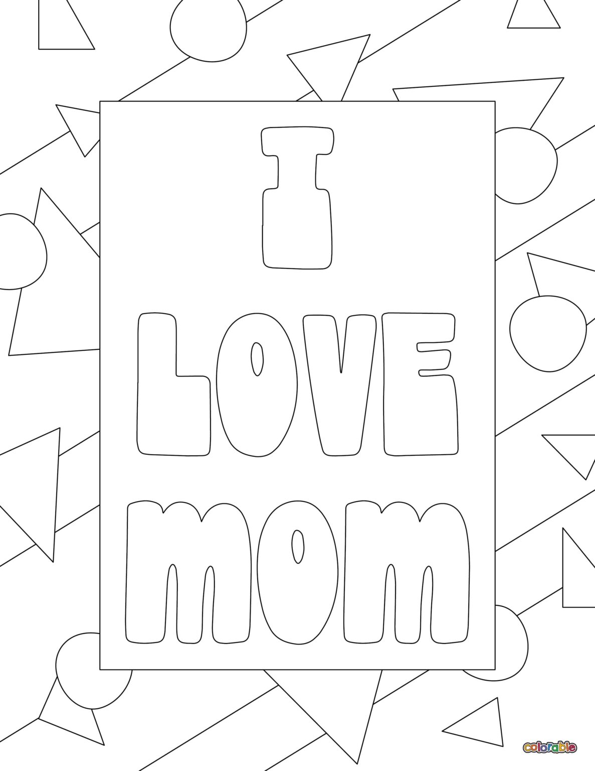 I Love You Mom Coloring Pages - 20 Free Pages | Colorable