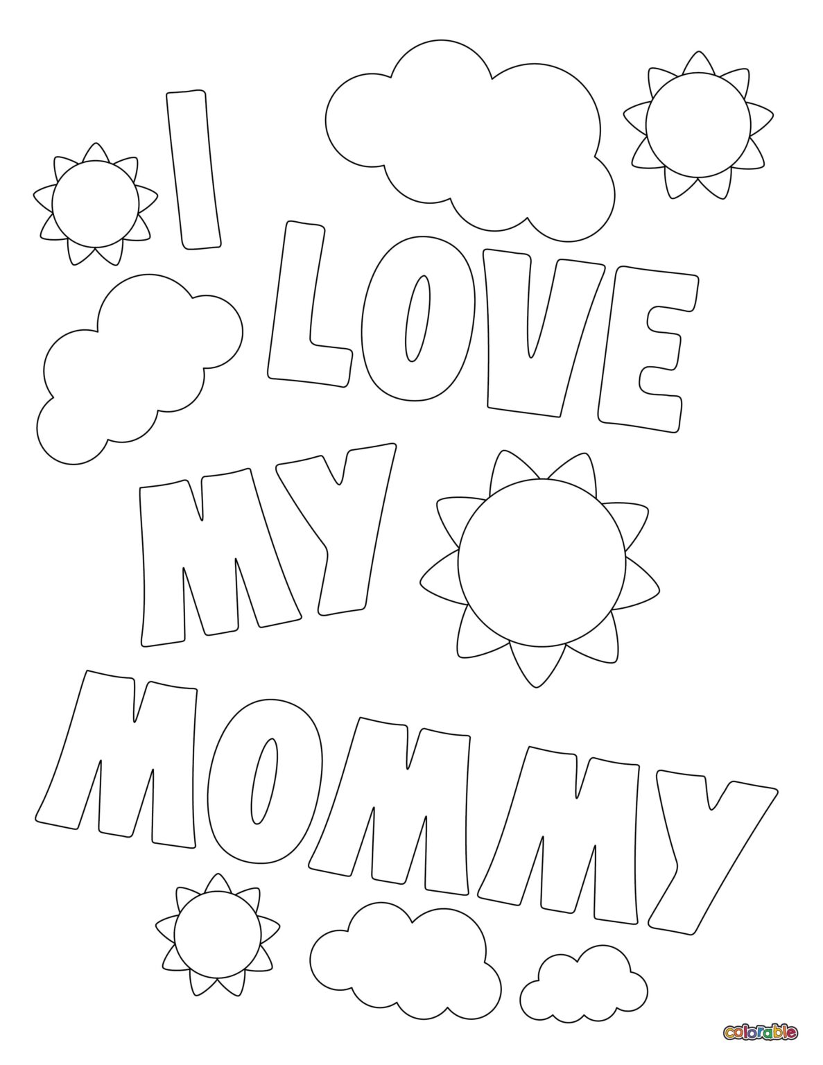 I Love You Mom Coloring Pages - 20 Free Pages | Colorable