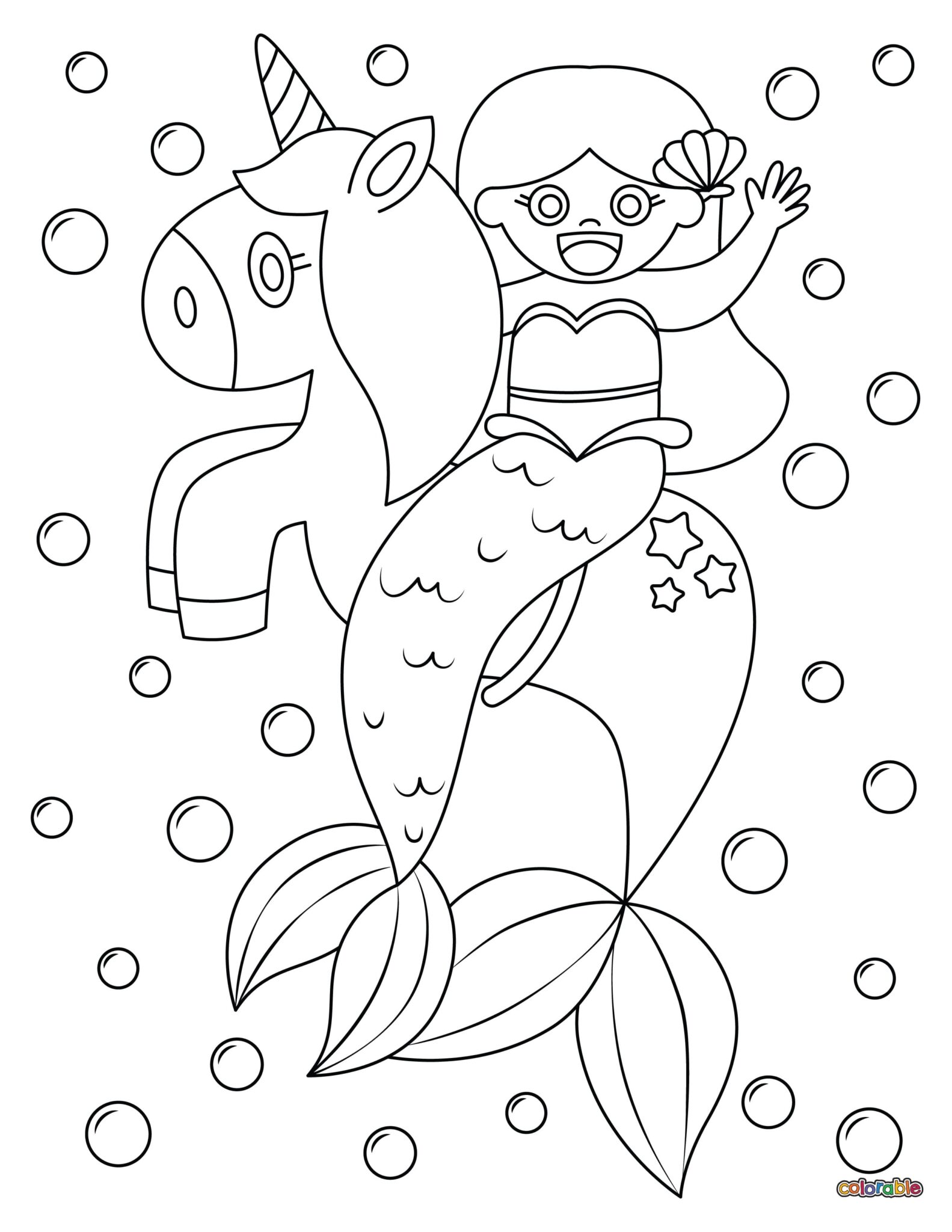 Mermaid Coloring Pages - 30 Free Pages | Colorable