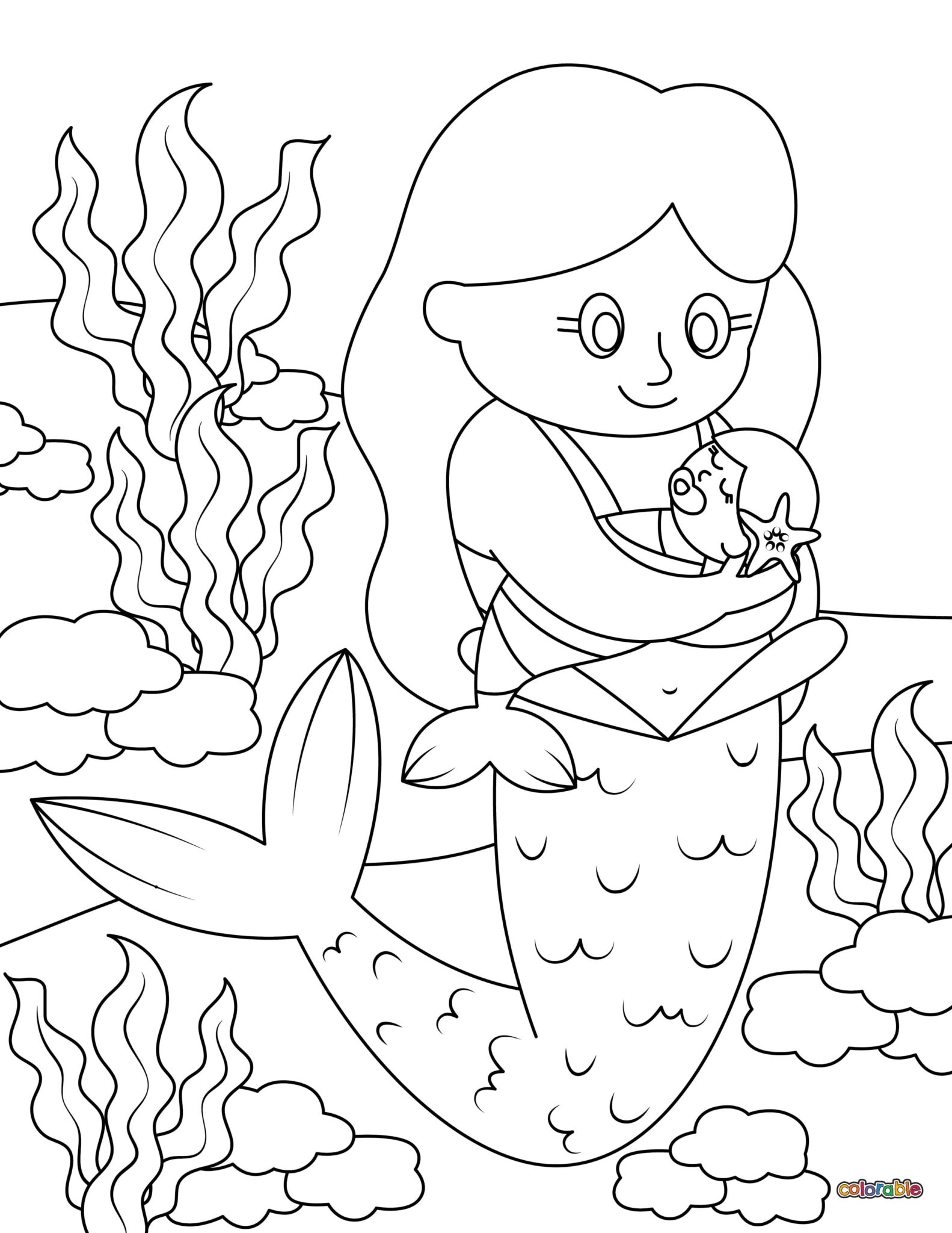 Mermaid Coloring Pages - 30 Free Pages | Colorable