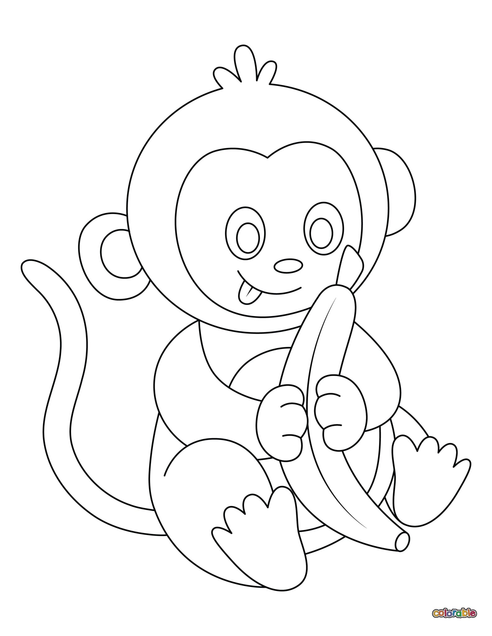 Monkey Coloring Pages - 30 Free Pages | Colorable