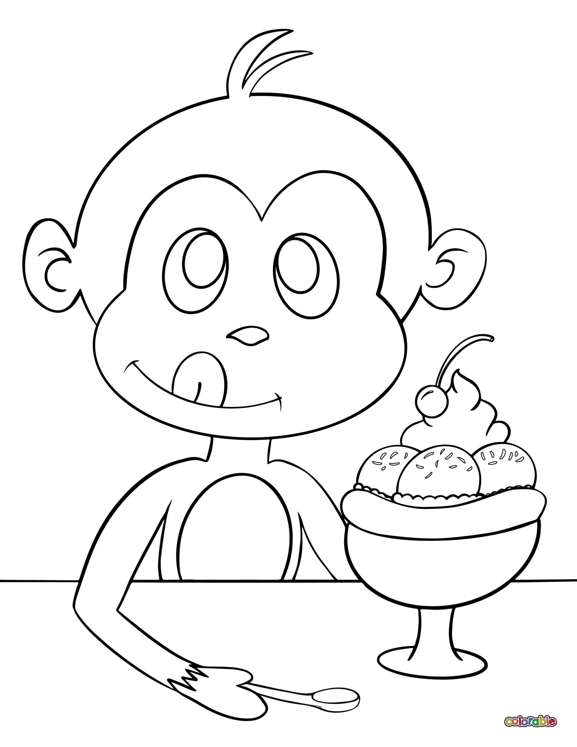 Monkey Coloring Pages - 30 Free Pages | Colorable