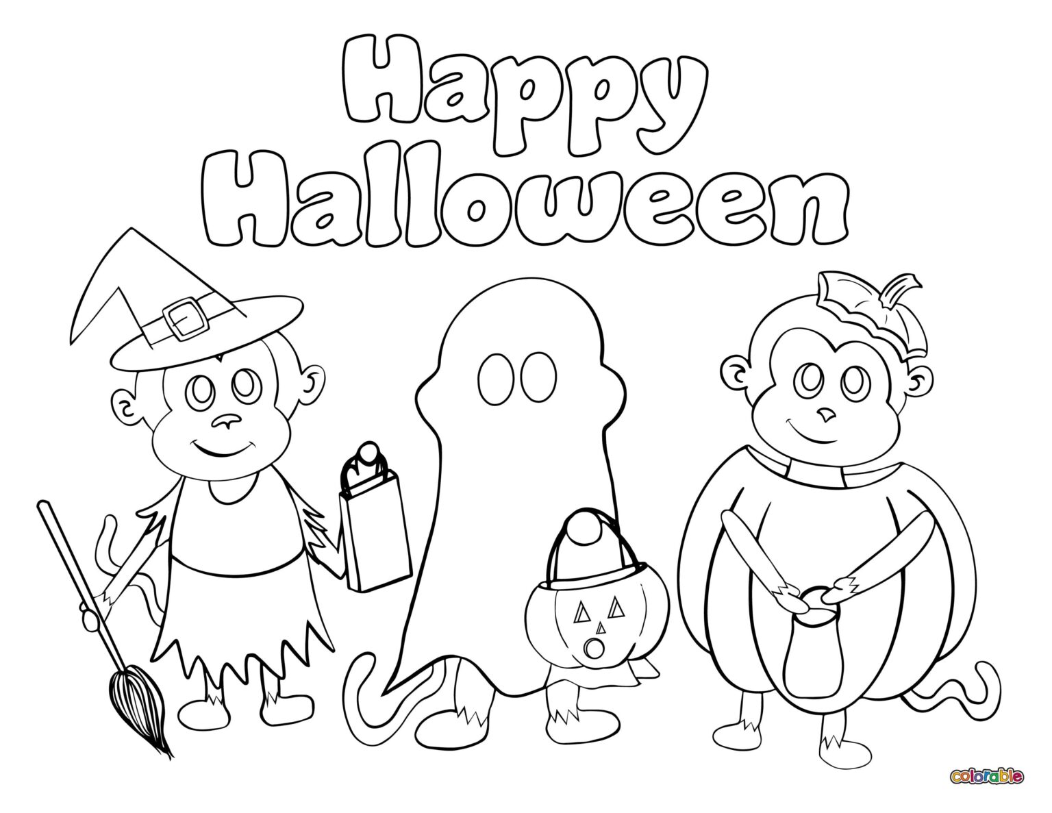 Monkey Coloring Pages - 30 Free Pages | Colorable