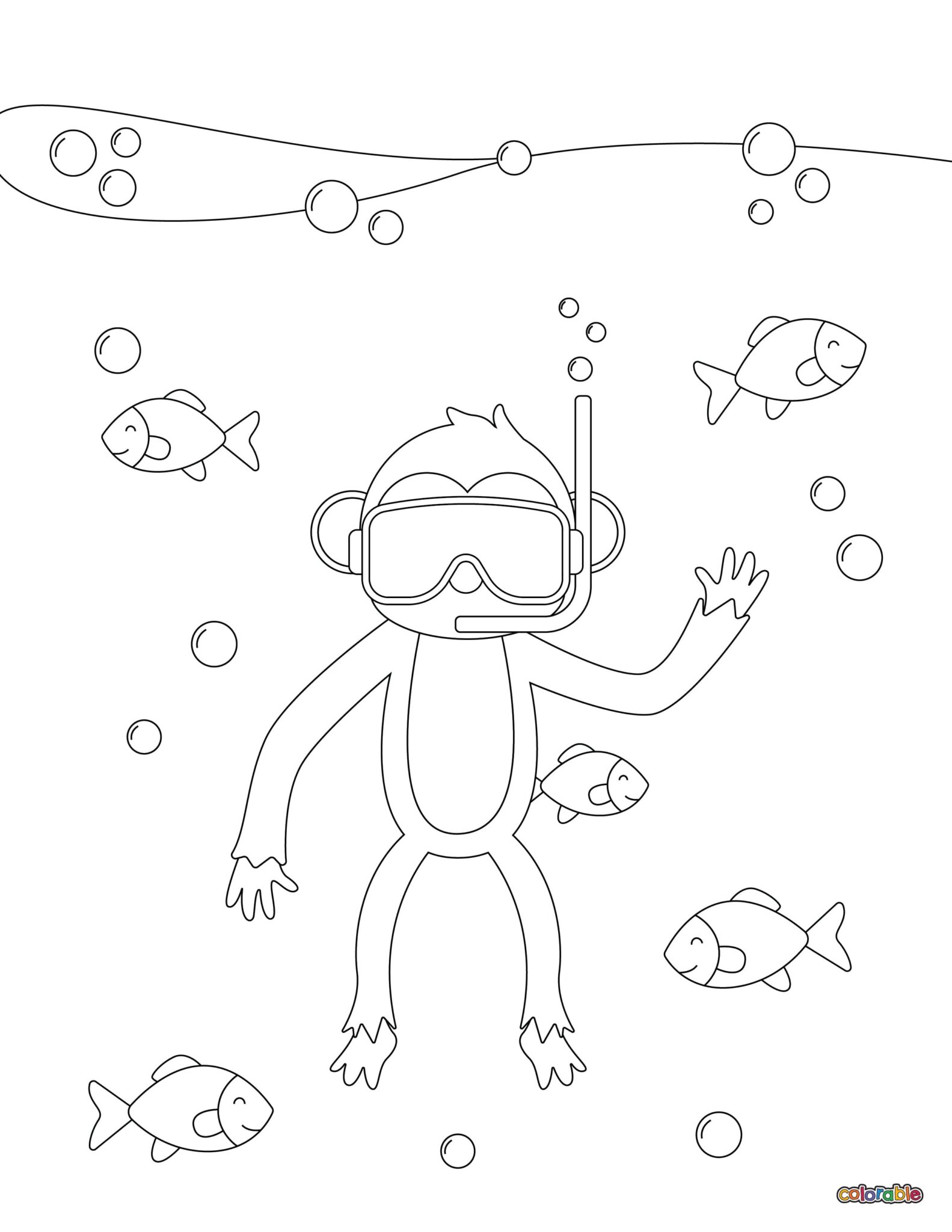 Monkey Coloring Pages - 30 Free Pages | Colorable