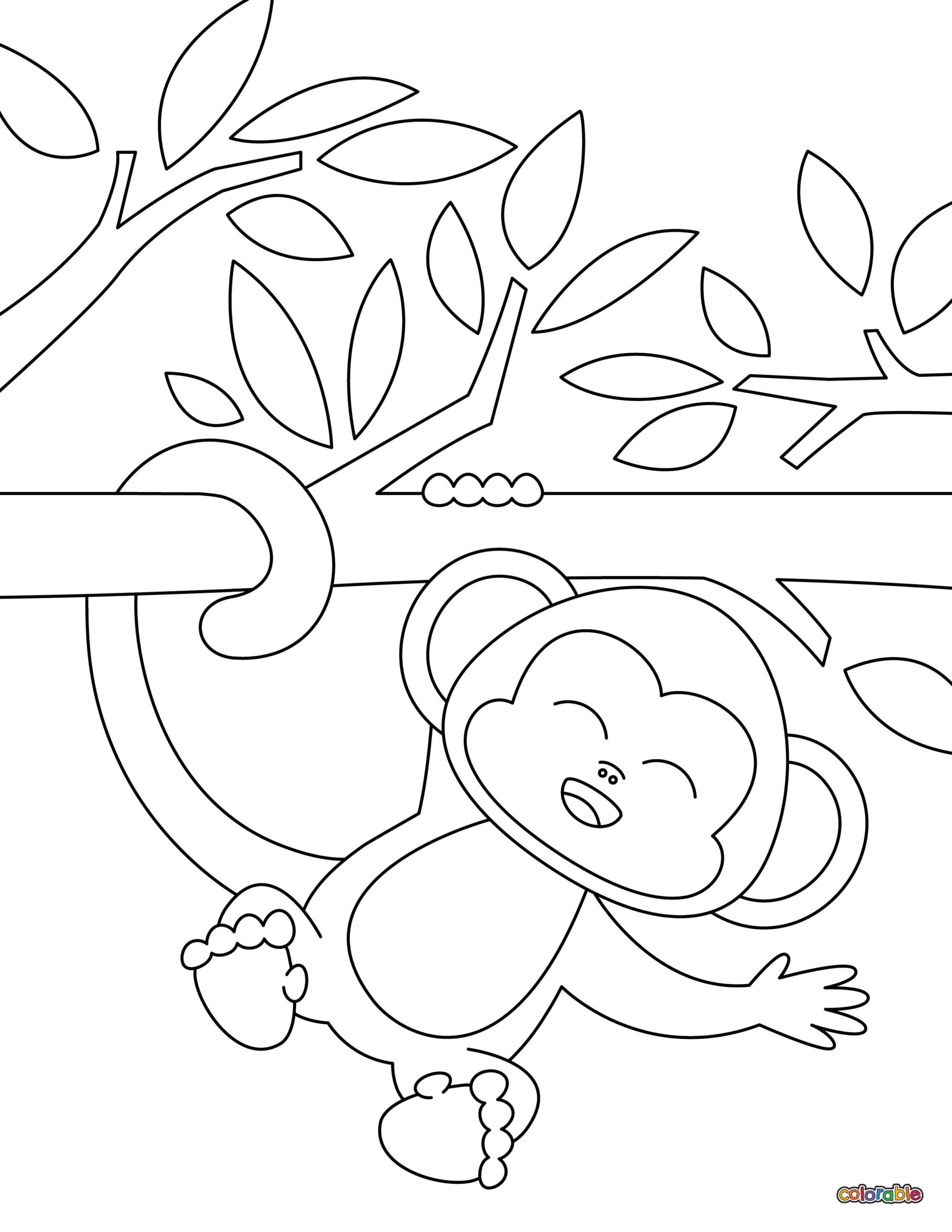Monkey Coloring Pages - 30 Free Pages | Colorable