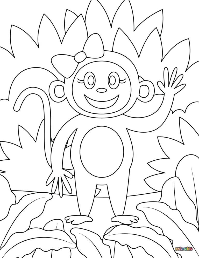 Monkey Coloring Pages - 30 Free Pages | Colorable