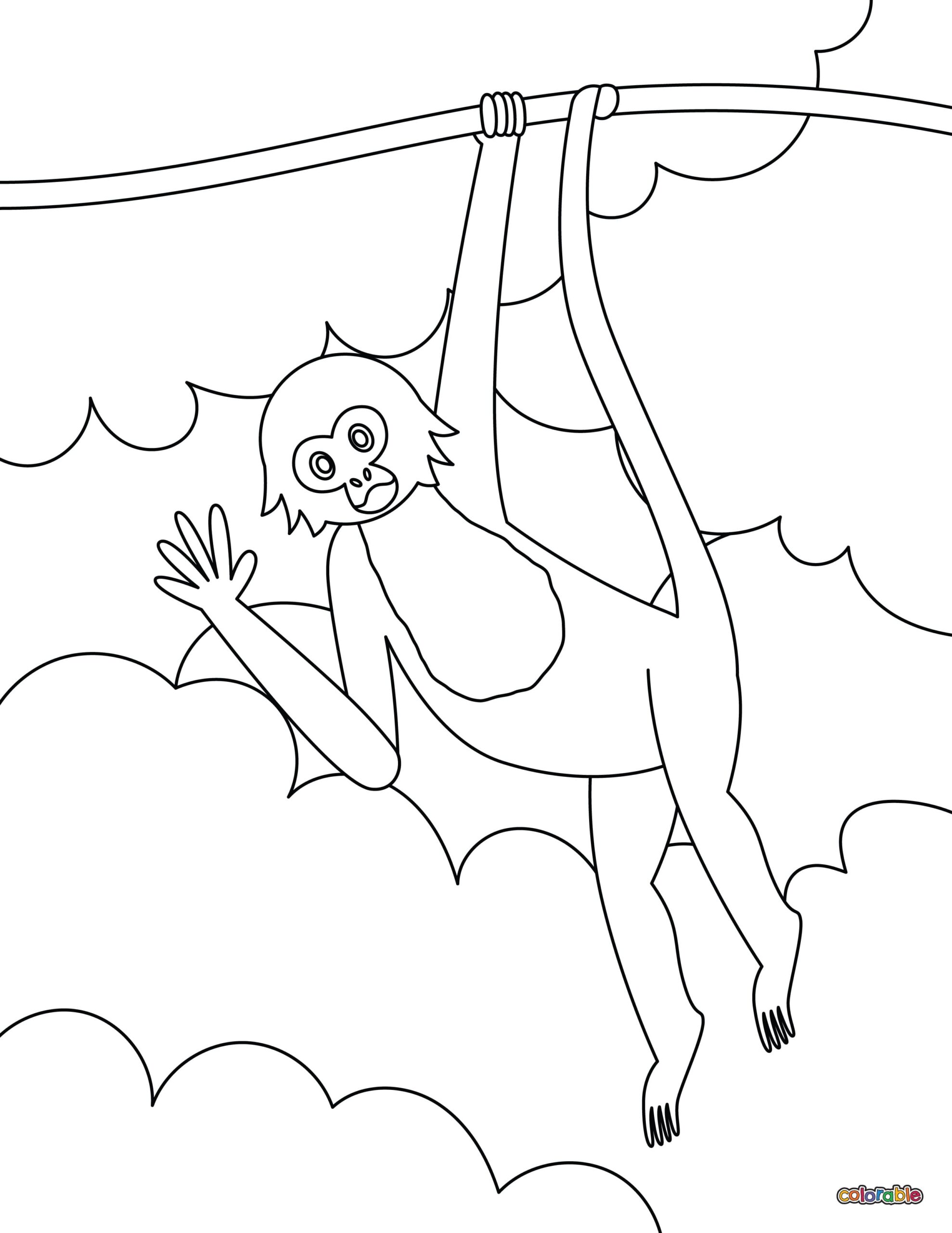 Monkey Coloring Pages - 30 Free Pages | Colorable
