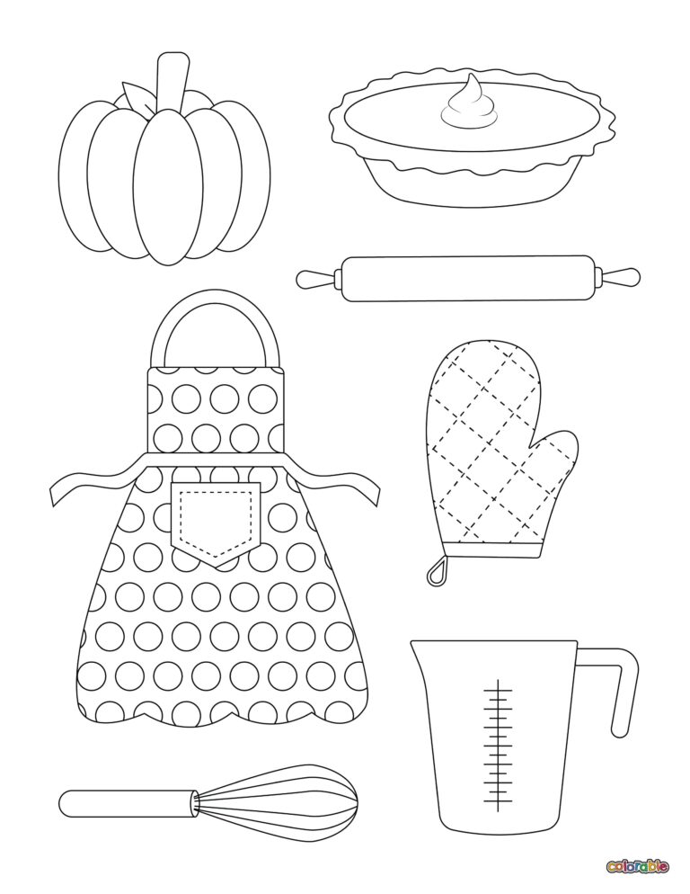 Pie Coloring Pages - 30 Free Pages | Colorable