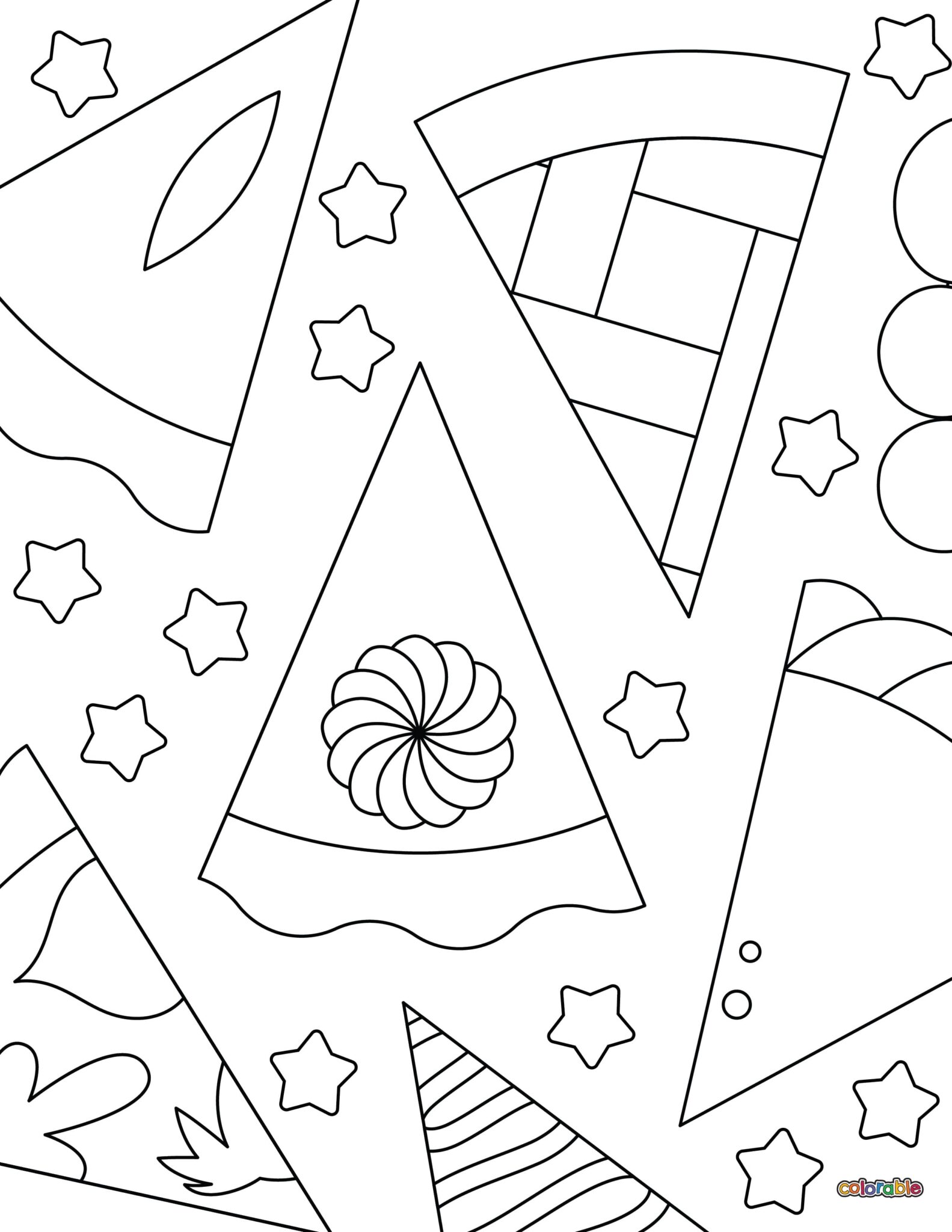 Pie Coloring Pages - 30 Free Pages | Colorable