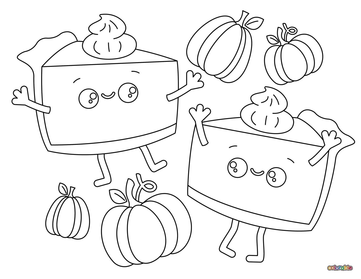 Pie Coloring Pages - 30 Free Pages | Colorable