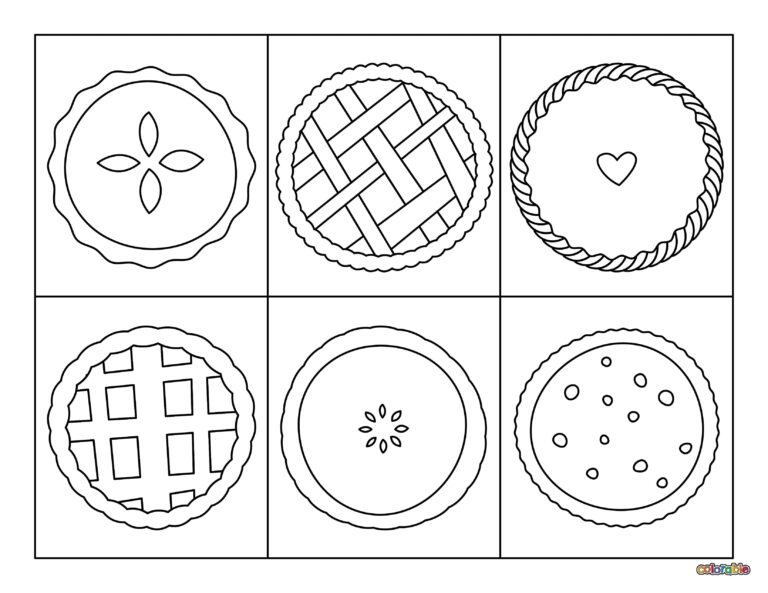 Pie Coloring Pages - 30 Free Pages | Colorable