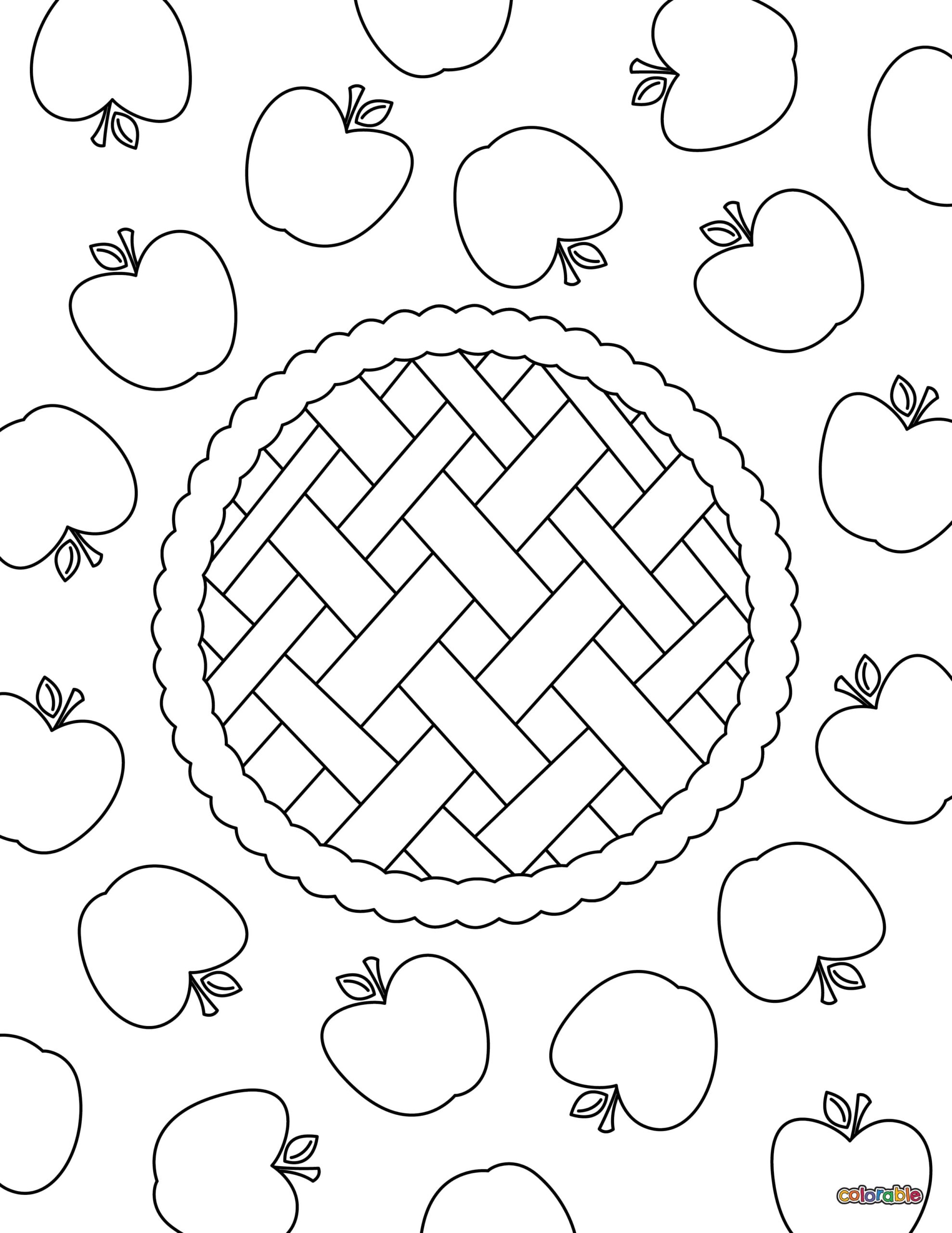 Pie Coloring Pages - 30 Free Pages | Colorable