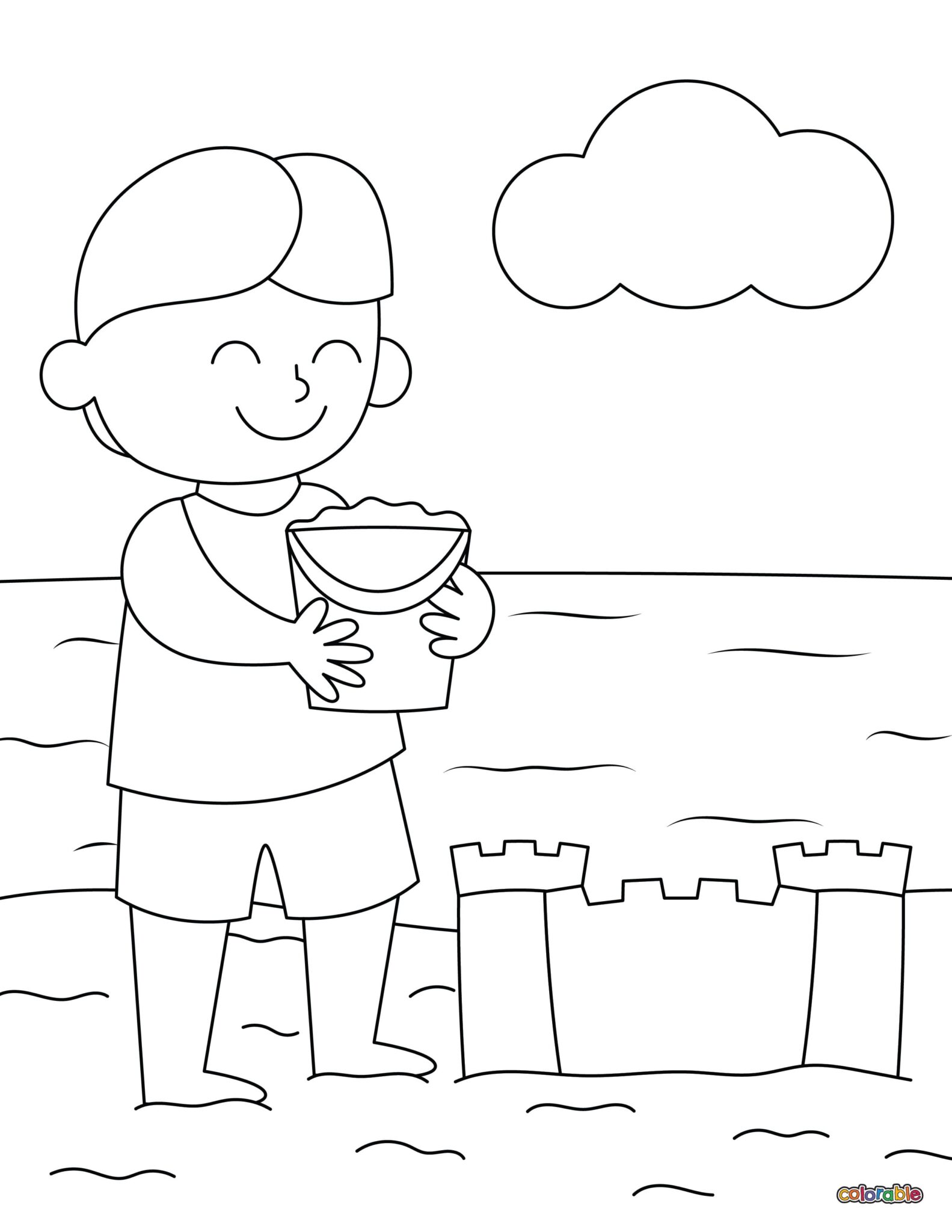 Sandcastle Coloring Pages - 15 Free Pages | Colorable