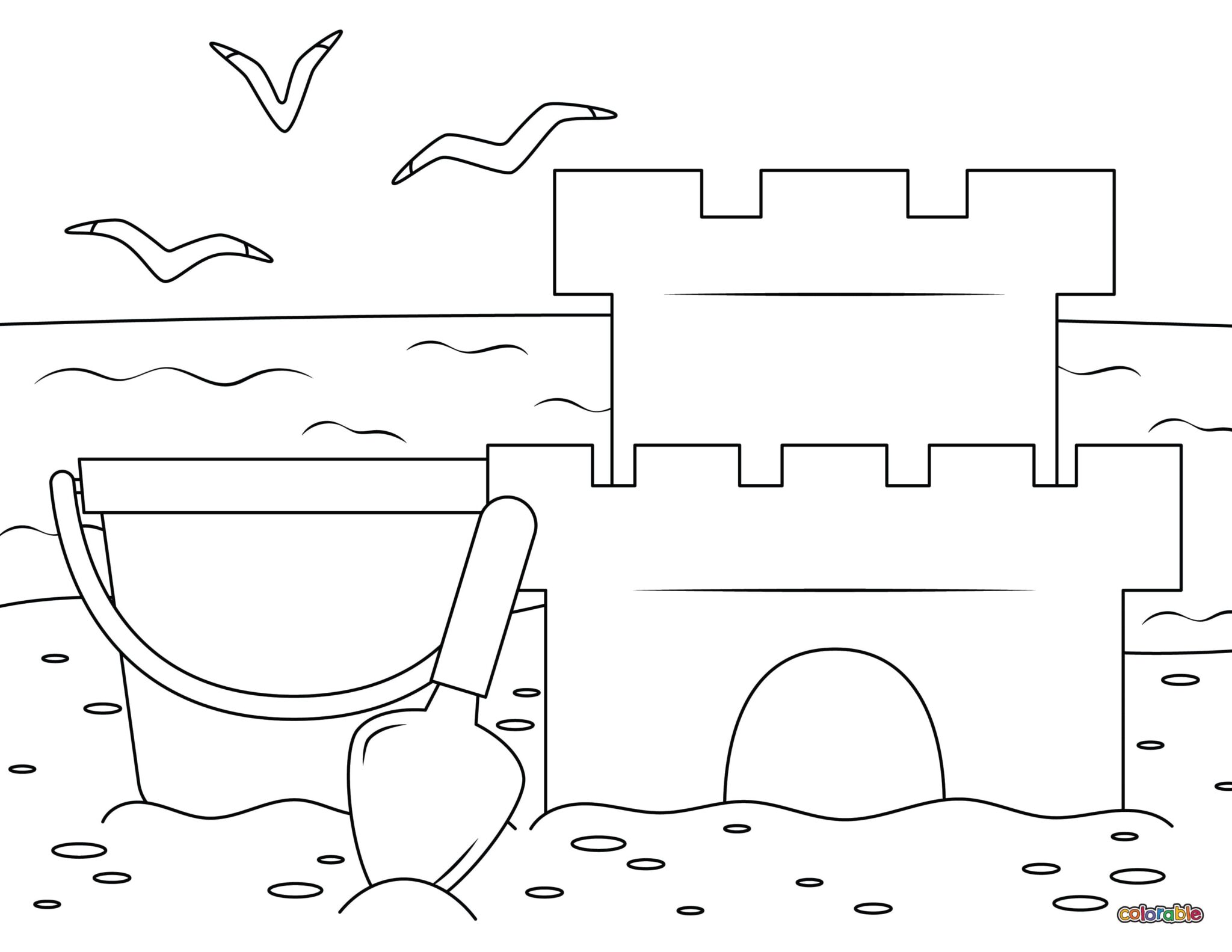 Sandcastle Coloring Pages - 15 Free Pages | Colorable