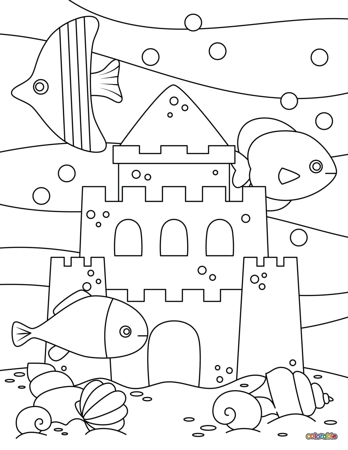 Sandcastle Coloring Pages - 15 Free Pages | Colorable