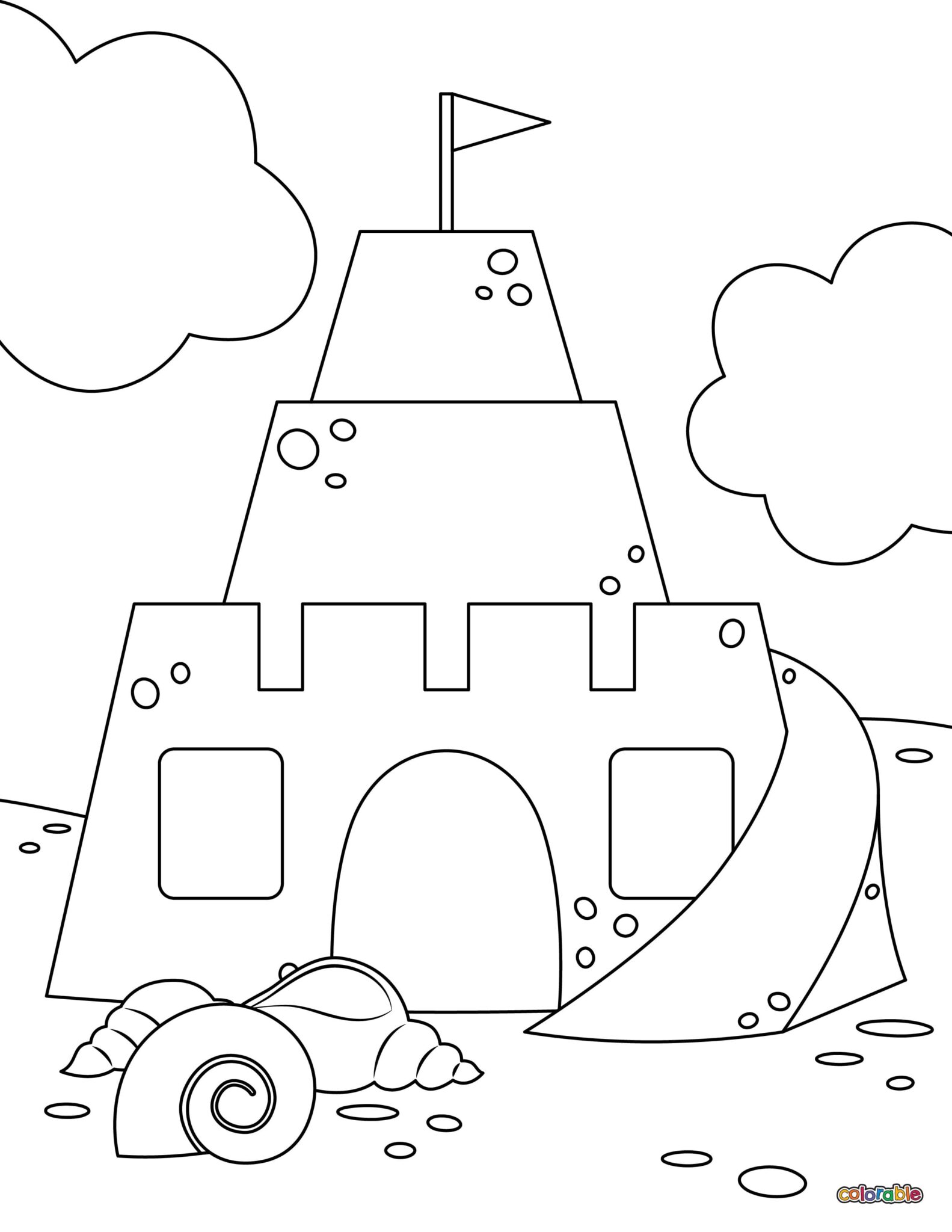 Sandcastle Coloring Pages - 15 Free Pages | Colorable