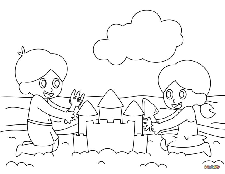 Sandcastle Coloring Pages - 15 Free Pages | Colorable