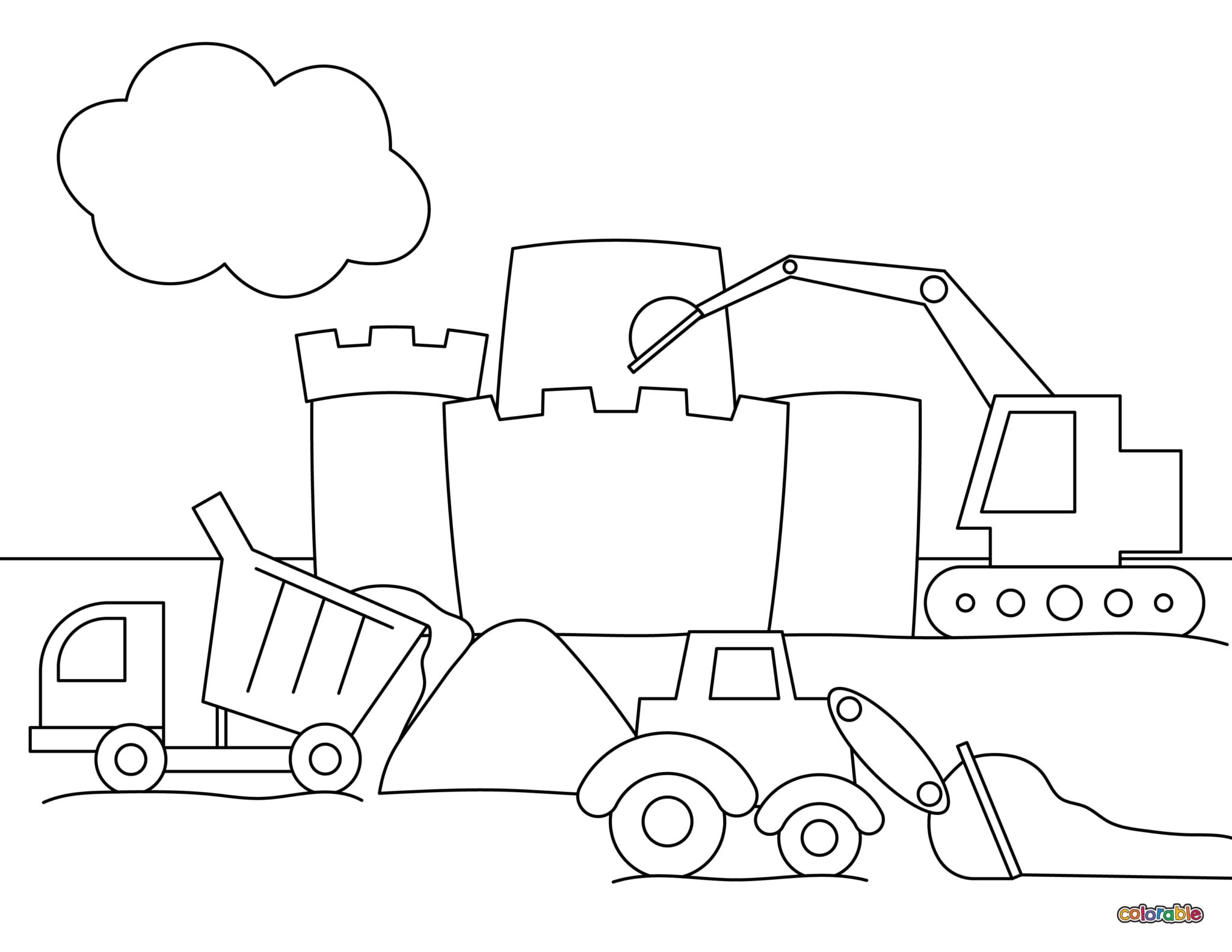 Sandcastle Coloring Pages - 15 Free Pages | Colorable