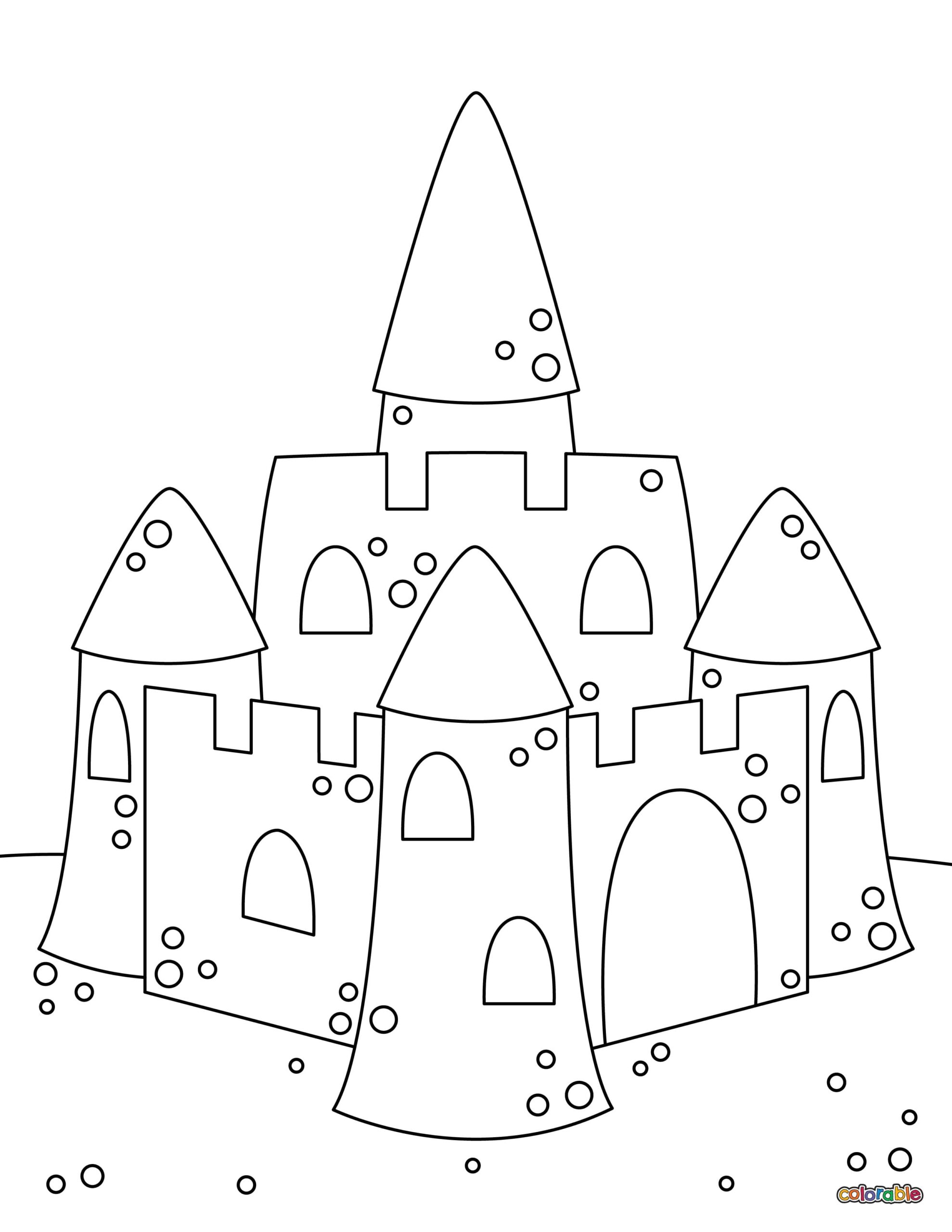 Sandcastle Coloring Pages - 15 Free Pages | Colorable