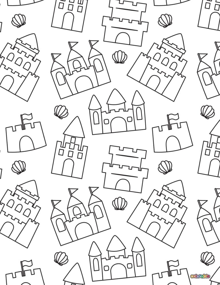 Sandcastle Coloring Pages - 15 Free Pages | Colorable