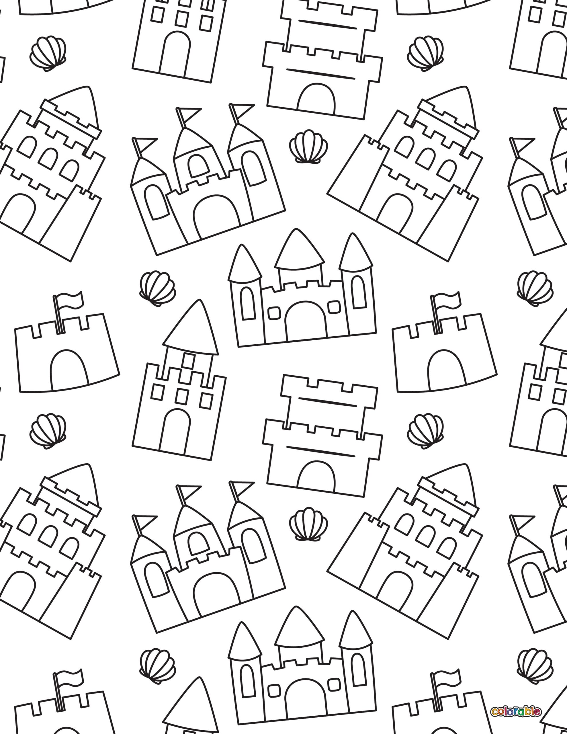 Sandcastle Coloring Pages - 15 Free Pages | Colorable