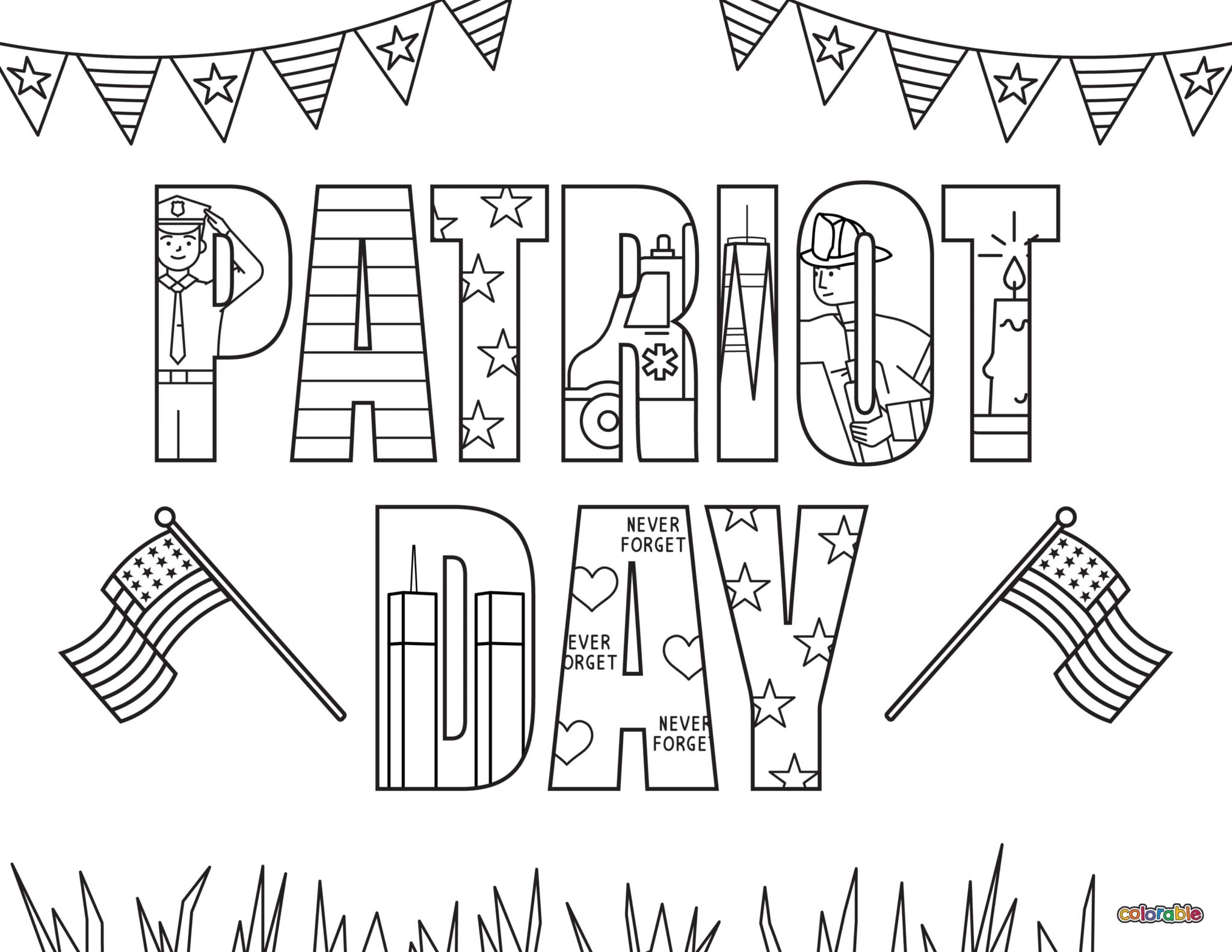 9/11 Coloring Pages - 25 Free Pages | Colorable